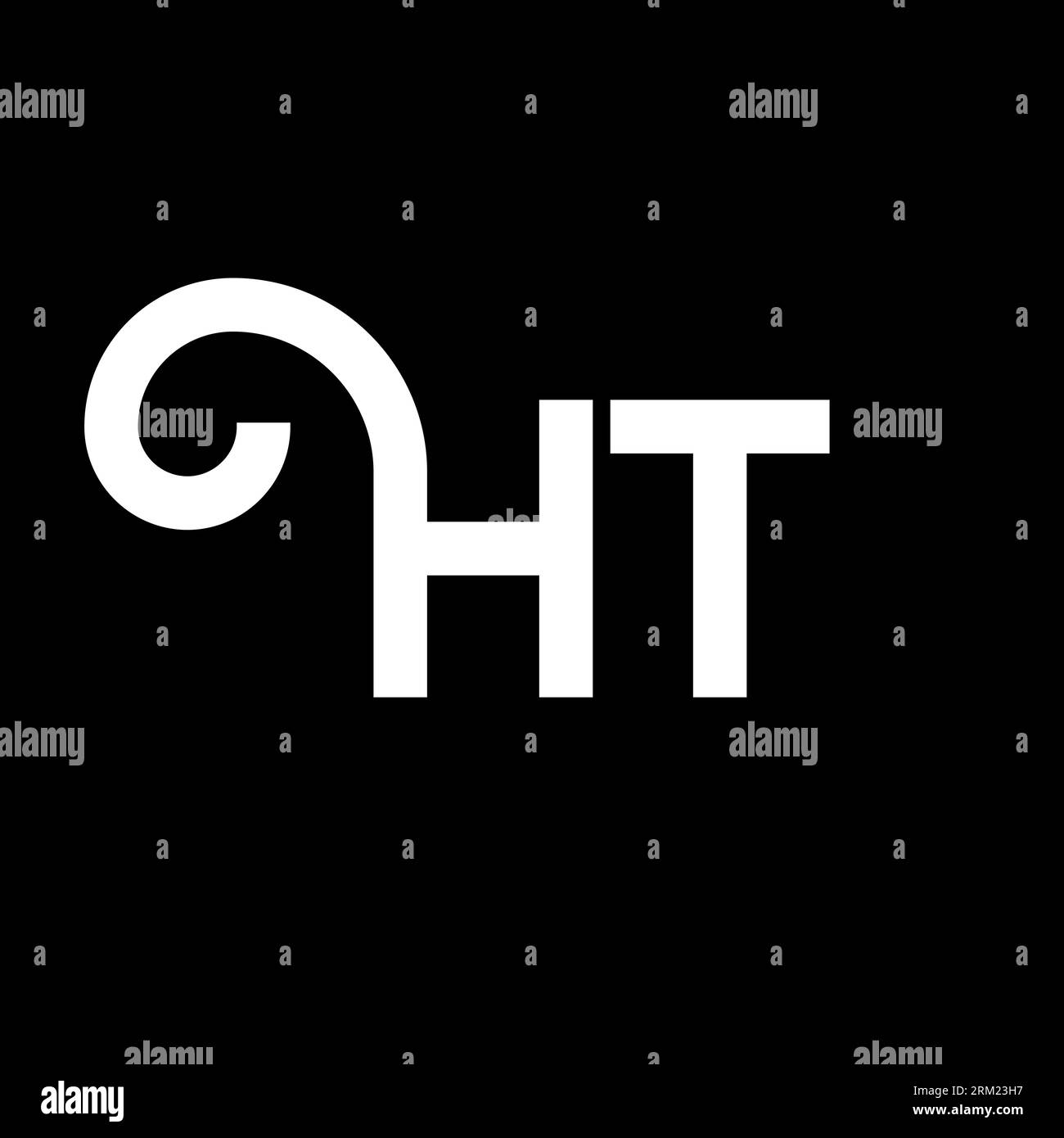 HT letter logo design on black background. HT creative initials letter ...