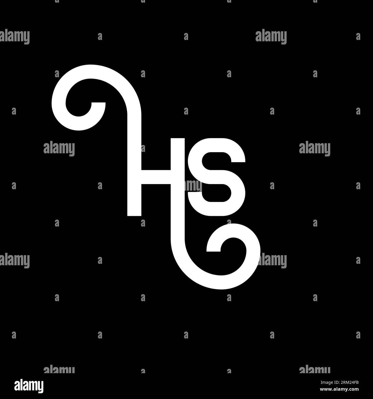 HS letter logo design on black background. HS creative initials letter ...