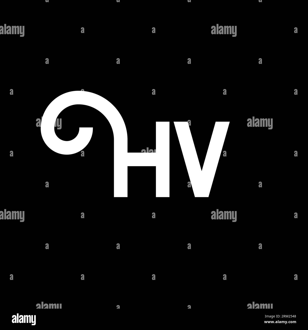 HV letter logo design on black background. HV creative initials letter ...