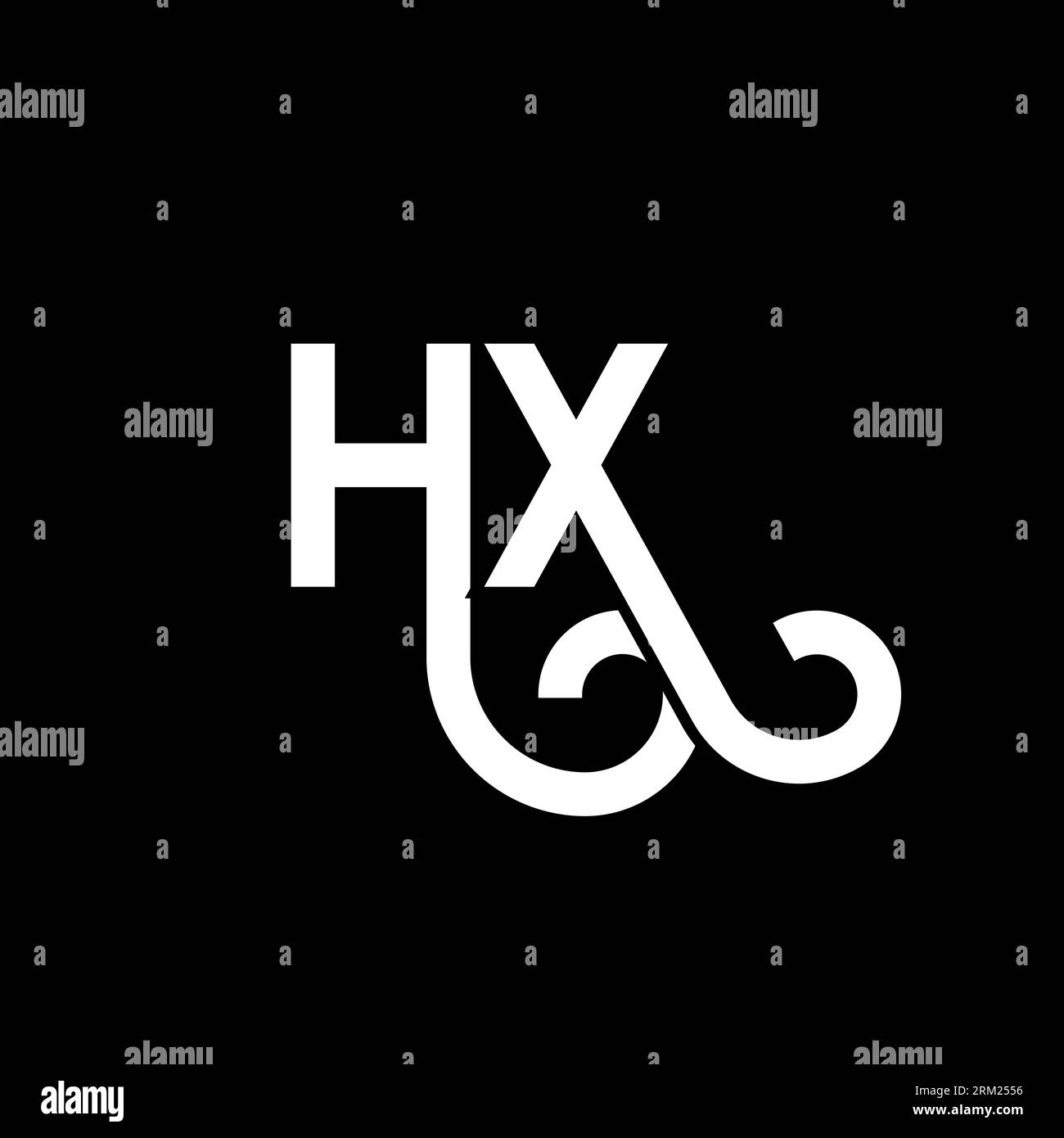 HX letter logo design on black background. HX creative initials letter ...