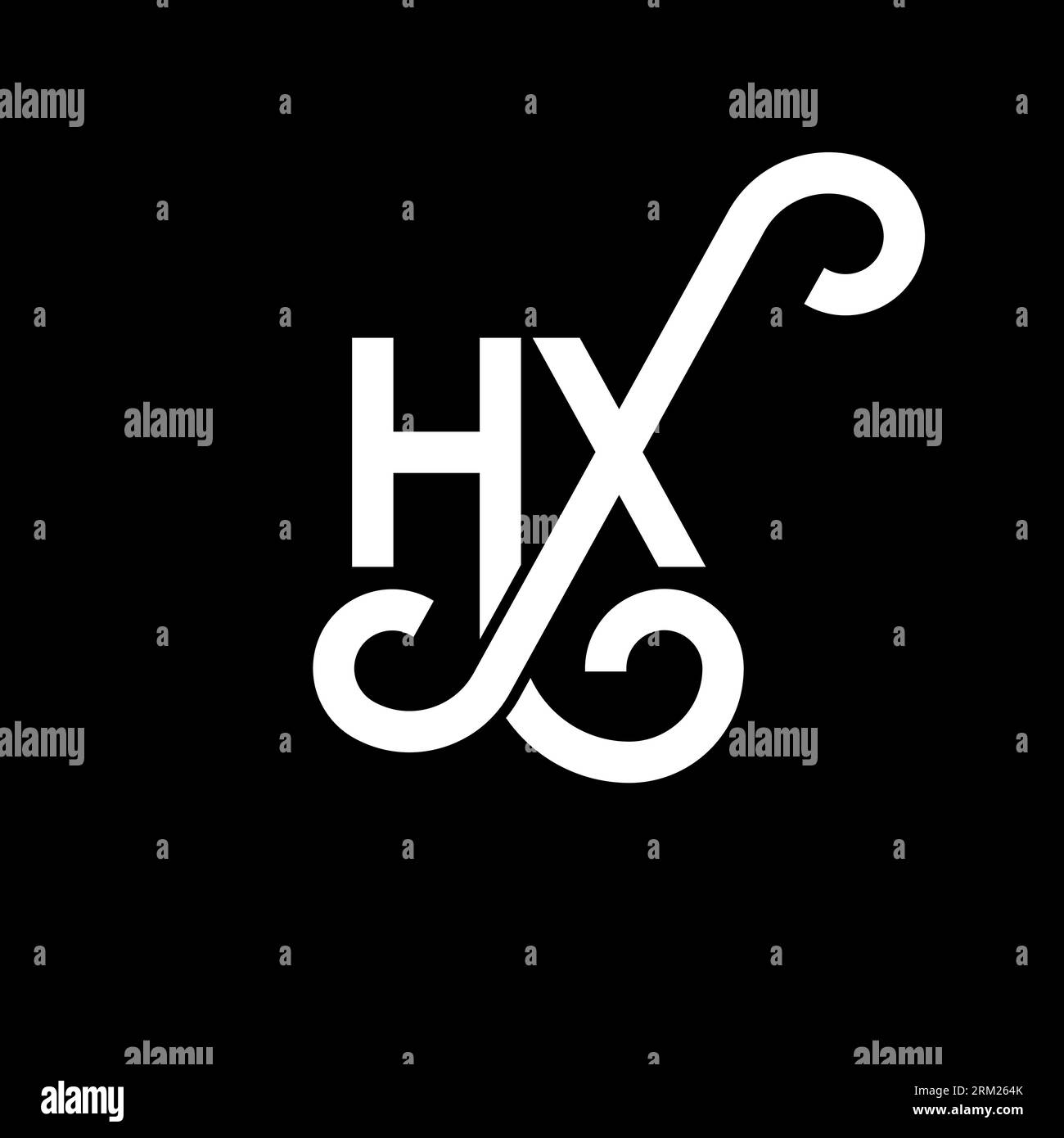 HX letter logo design on black background. HX creative initials letter ...