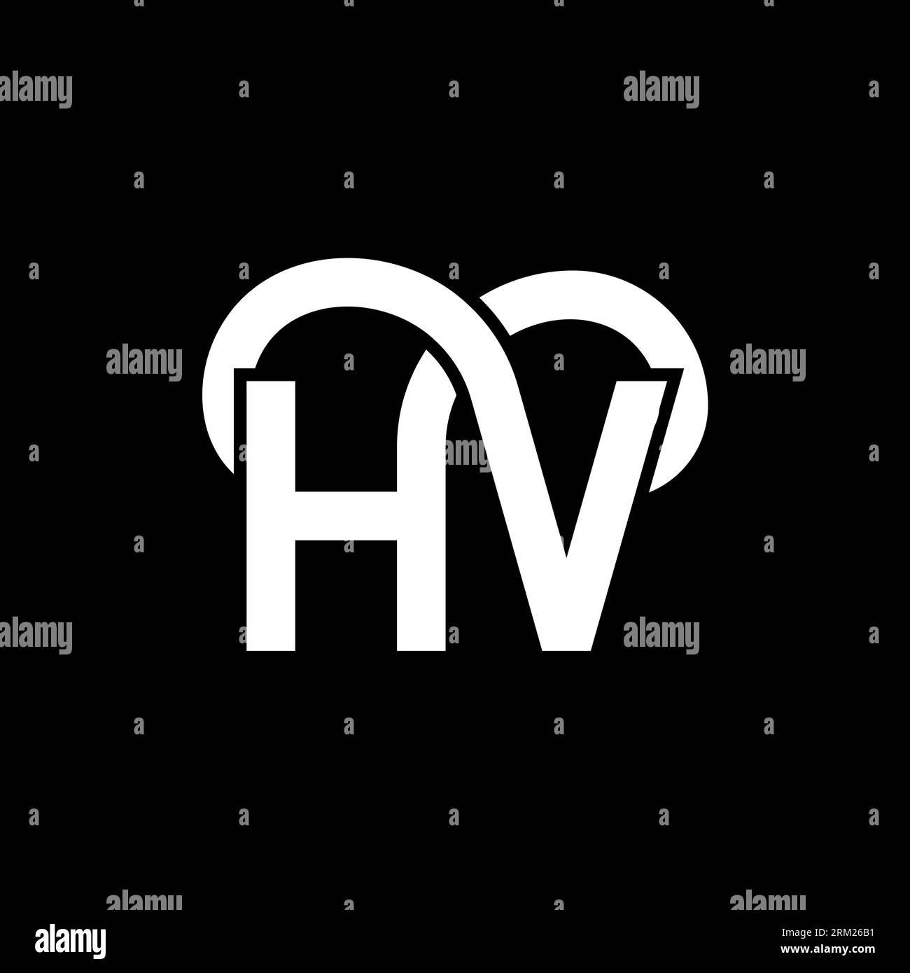 Hv Letter Logo Design On Black Background Hv Creative Initials Letter Logo Concept Hv Letter