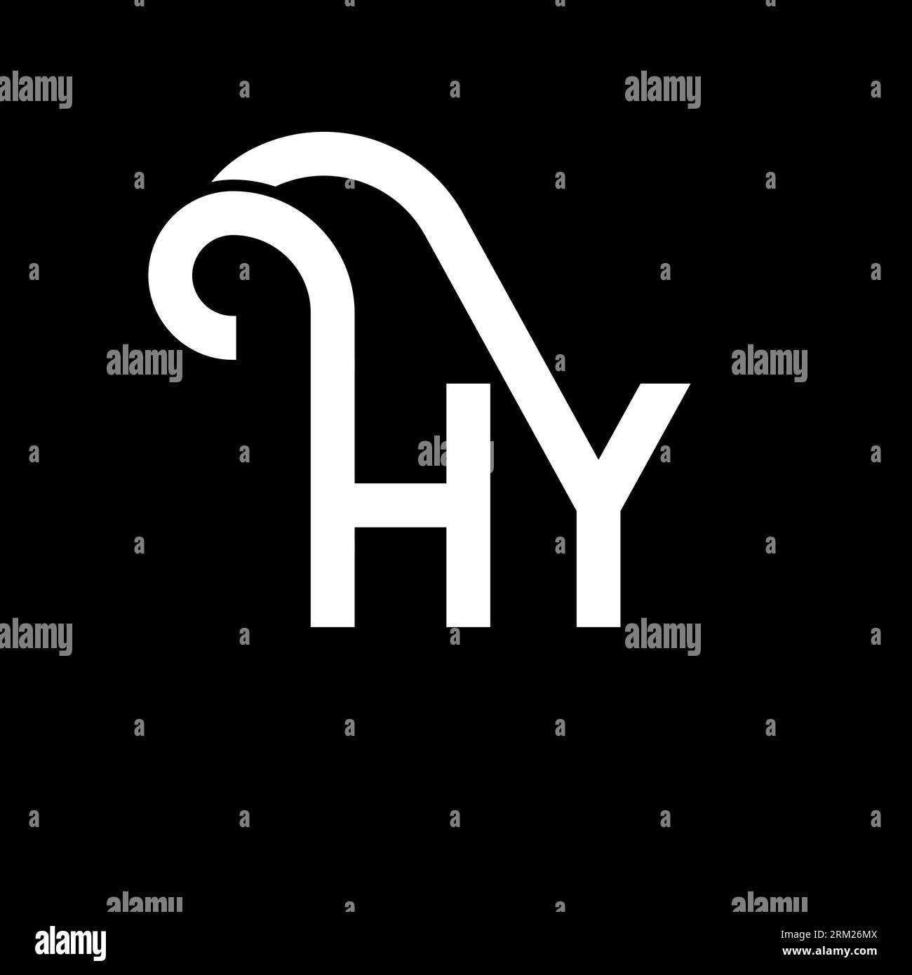 HY letter logo design on black background. HY creative initials letter ...