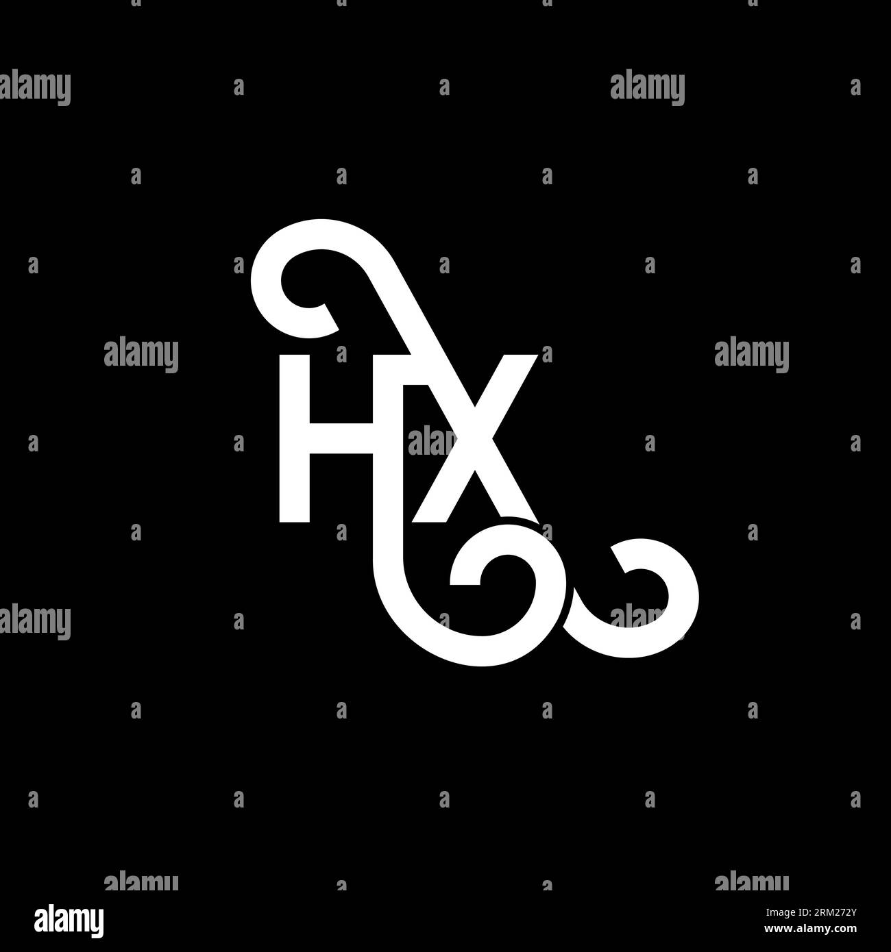 HX letter logo design on black background. HX creative initials letter ...