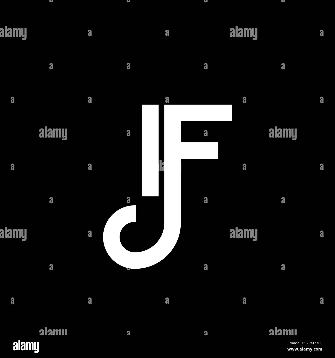 IF letter logo design on black background. IF creative initials letter ...