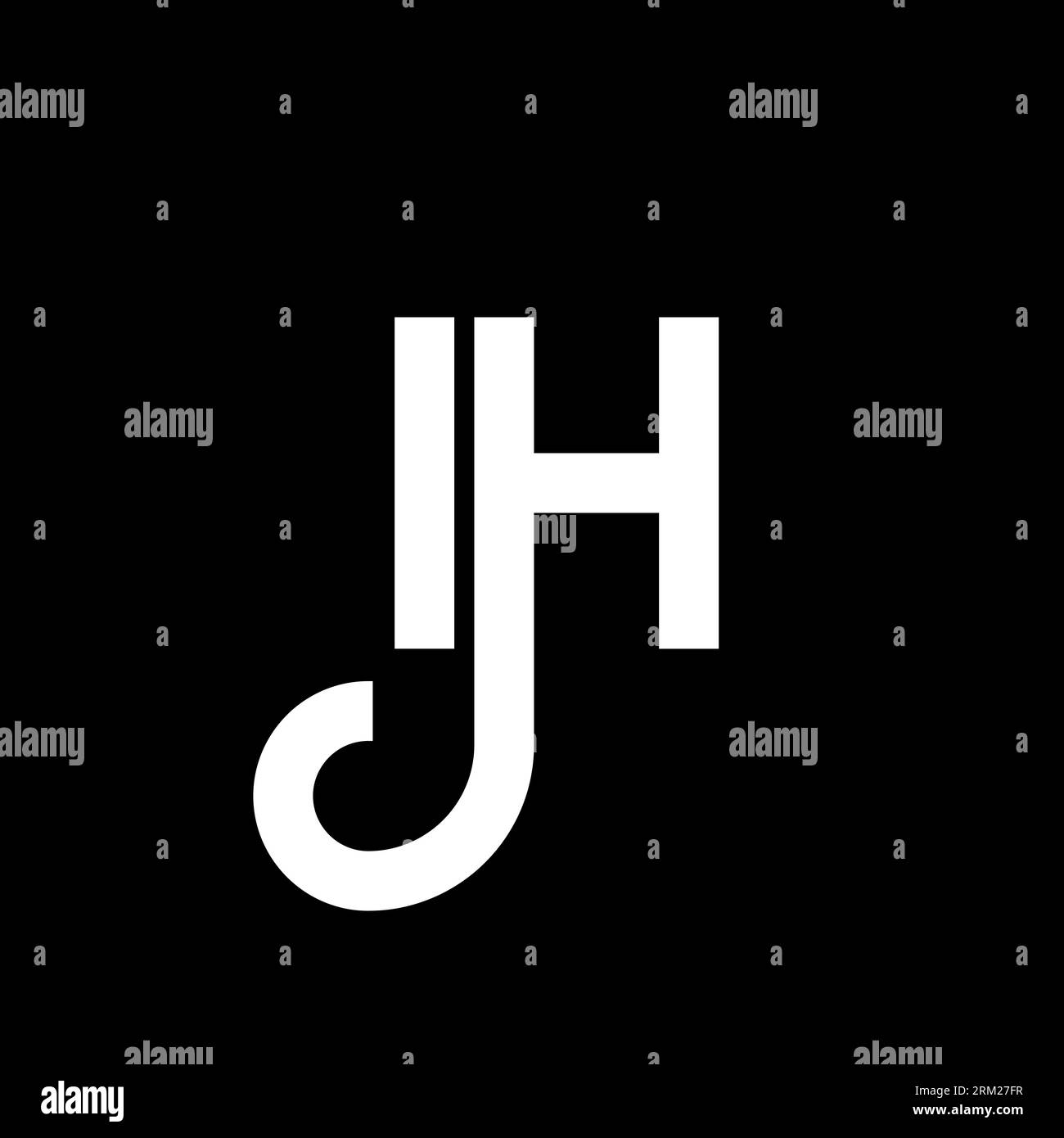 IH letter logo design on black background. IH creative initials letter ...