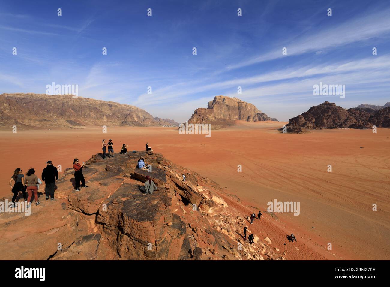 Overview of the desert at Wadi Rum, Unesco World Heritage Site, Jordan ...