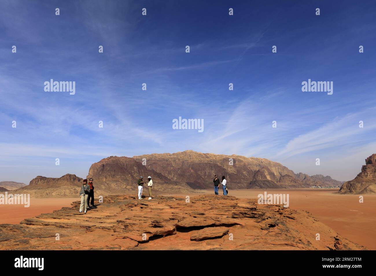 Overview of the desert at Wadi Rum, Unesco World Heritage Site, Jordan ...