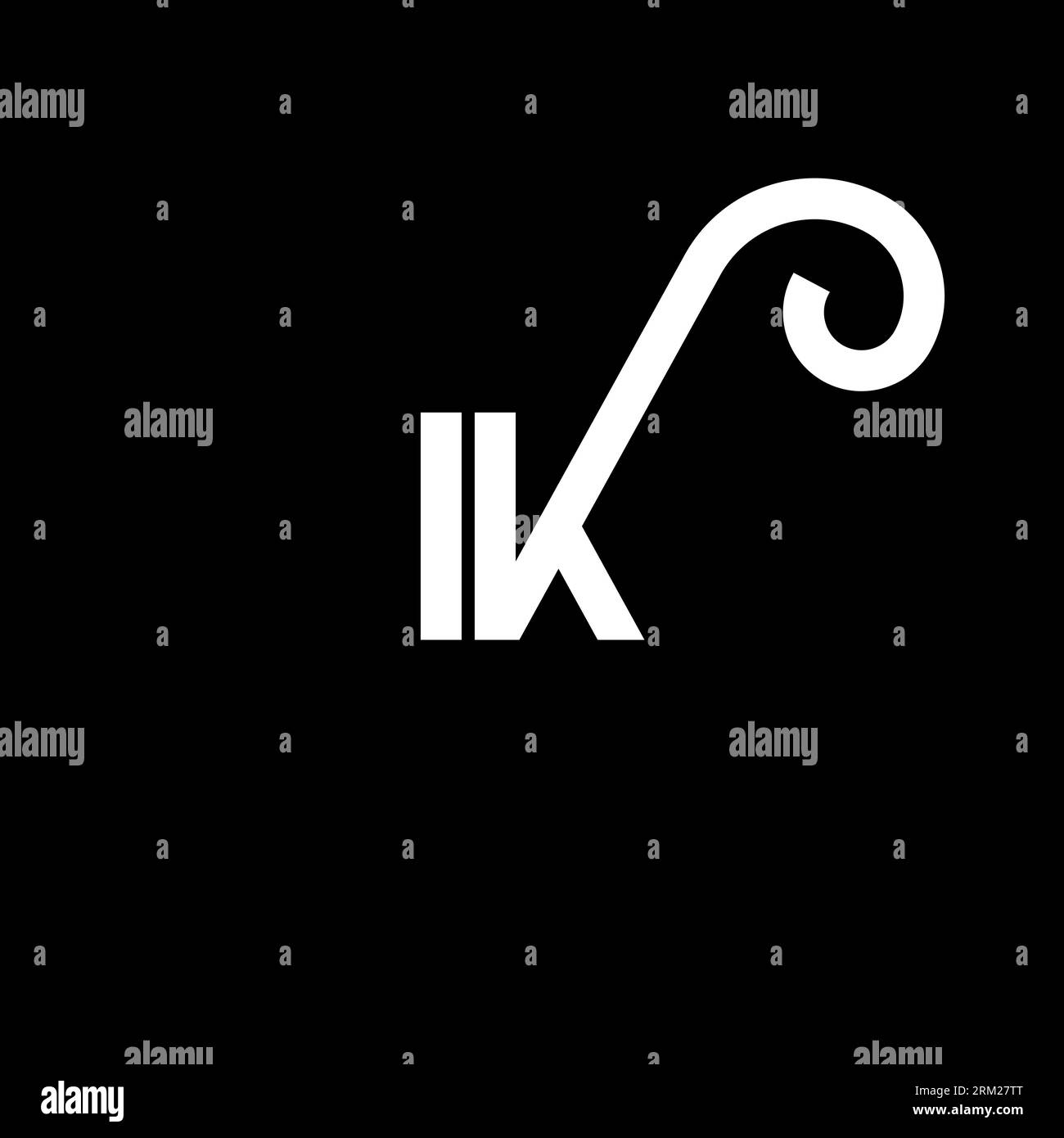 IK letter logo design on black background. IK creative initials letter ...
