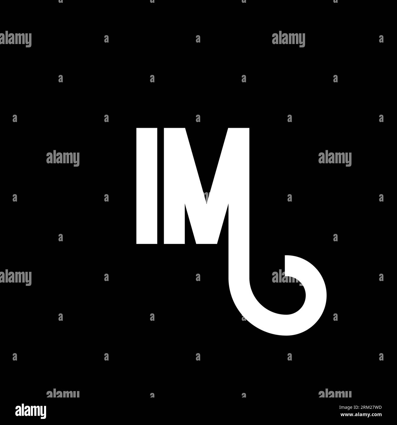 IM letter logo design on black background. IM creative initials letter ...