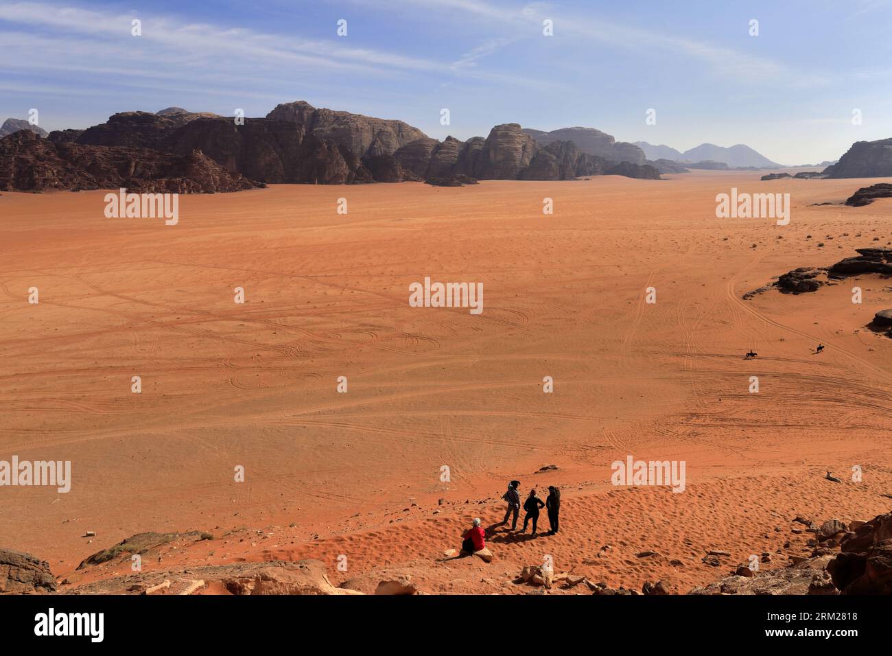 Overview of the desert at Wadi Rum, Unesco World Heritage Site, Jordan ...
