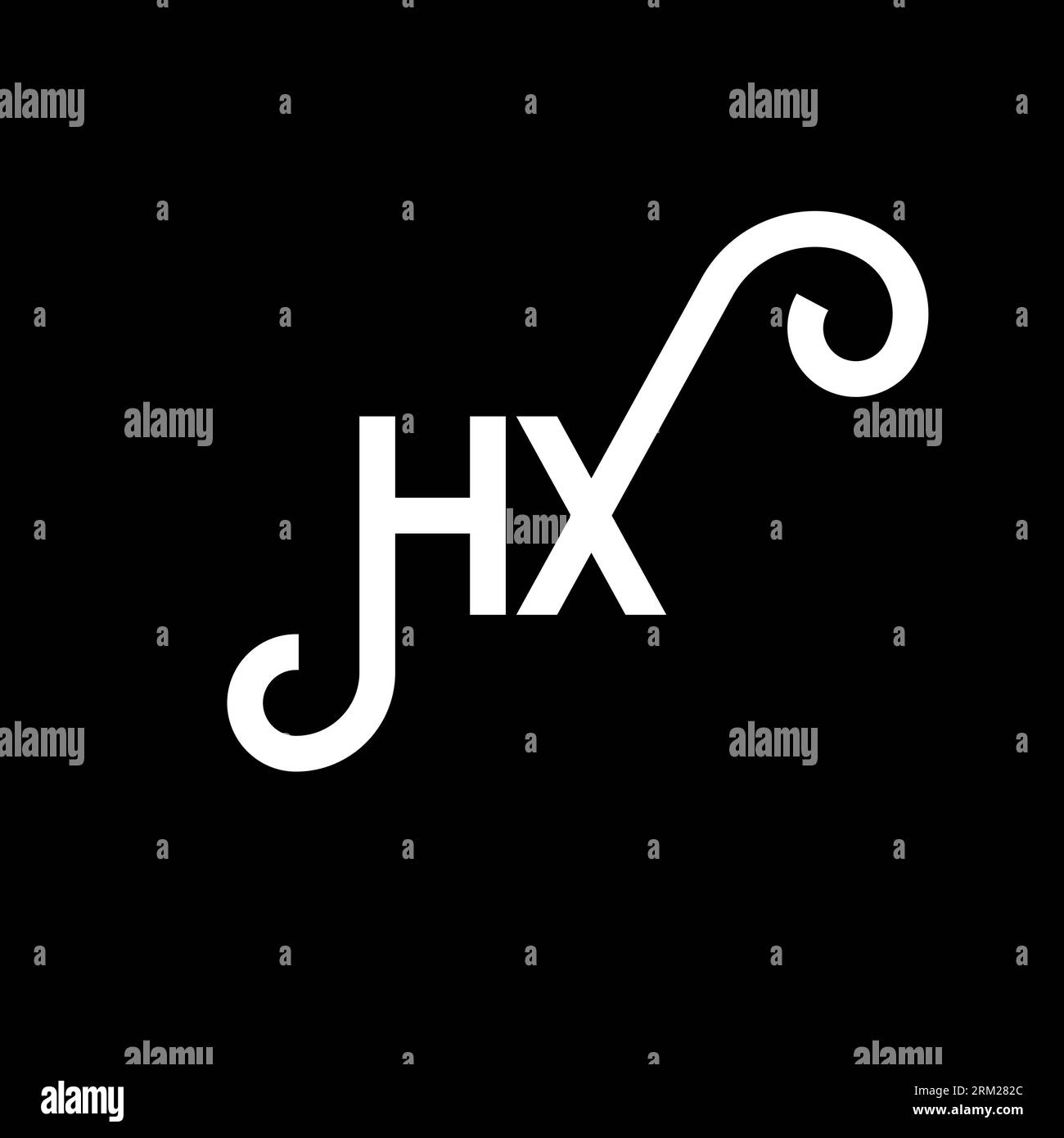HX letter logo design on black background. HX creative initials letter ...