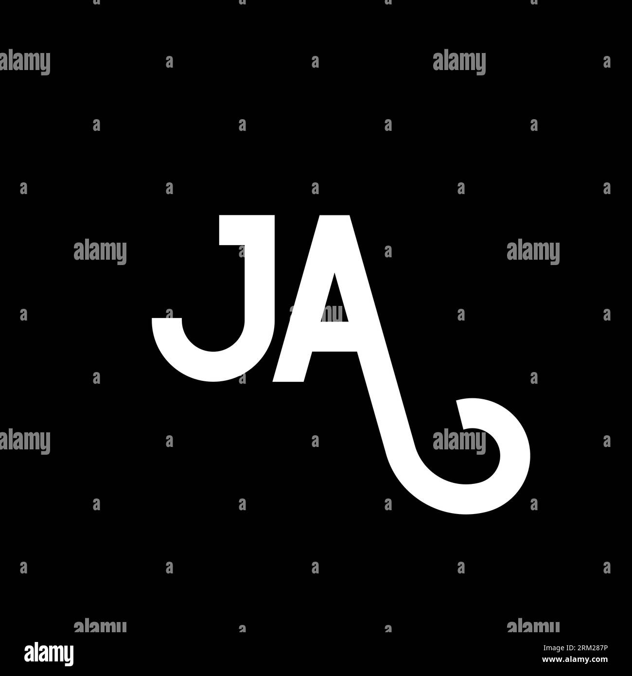 JA letter logo design on black background. JA creative initials letter ...