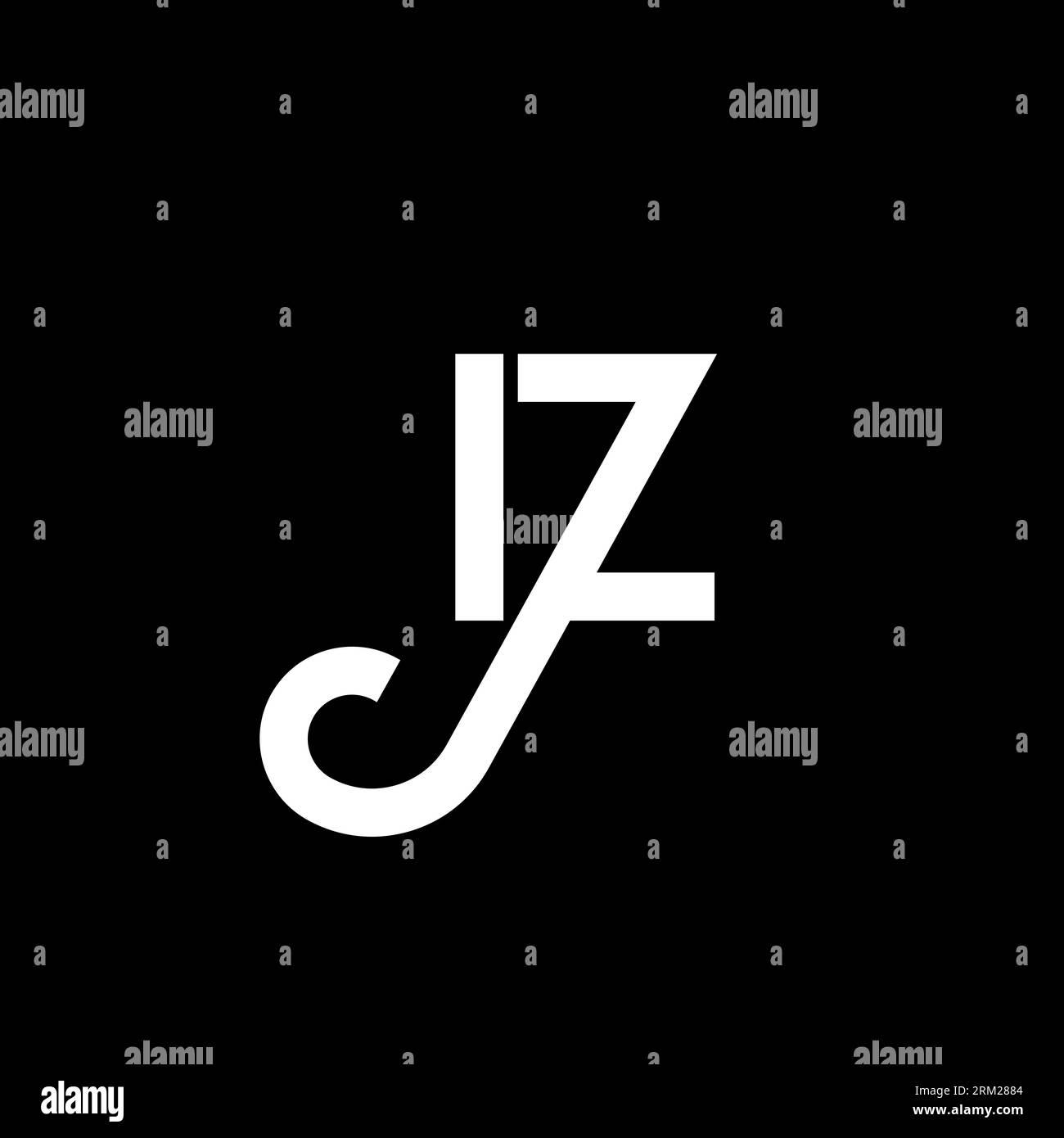 IZ letter logo design on black background. IZ creative initials letter ...