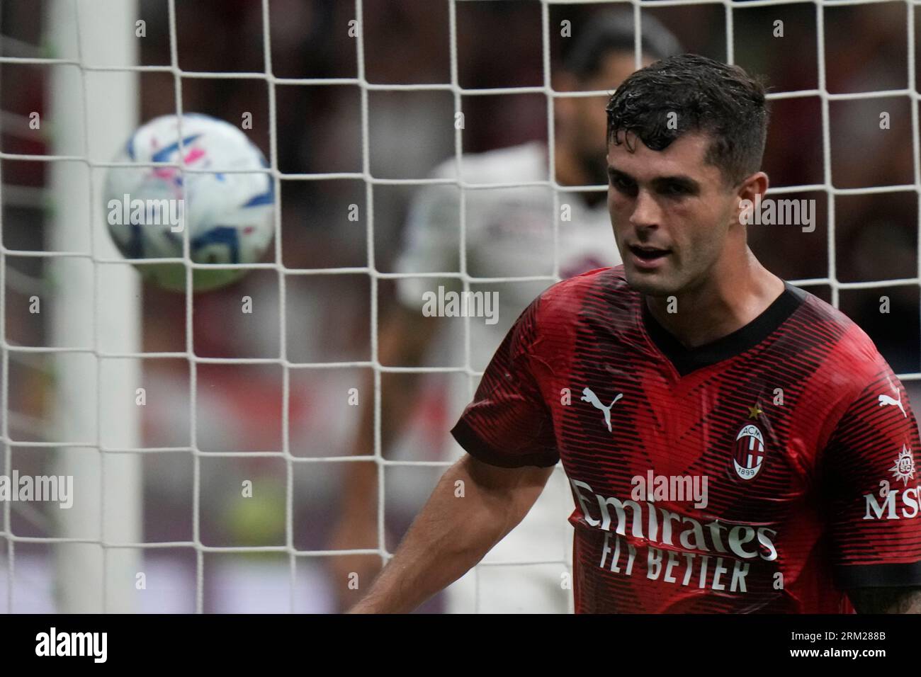 AC Milan's Christian Pulisic celebrates after scoring his side's first ...