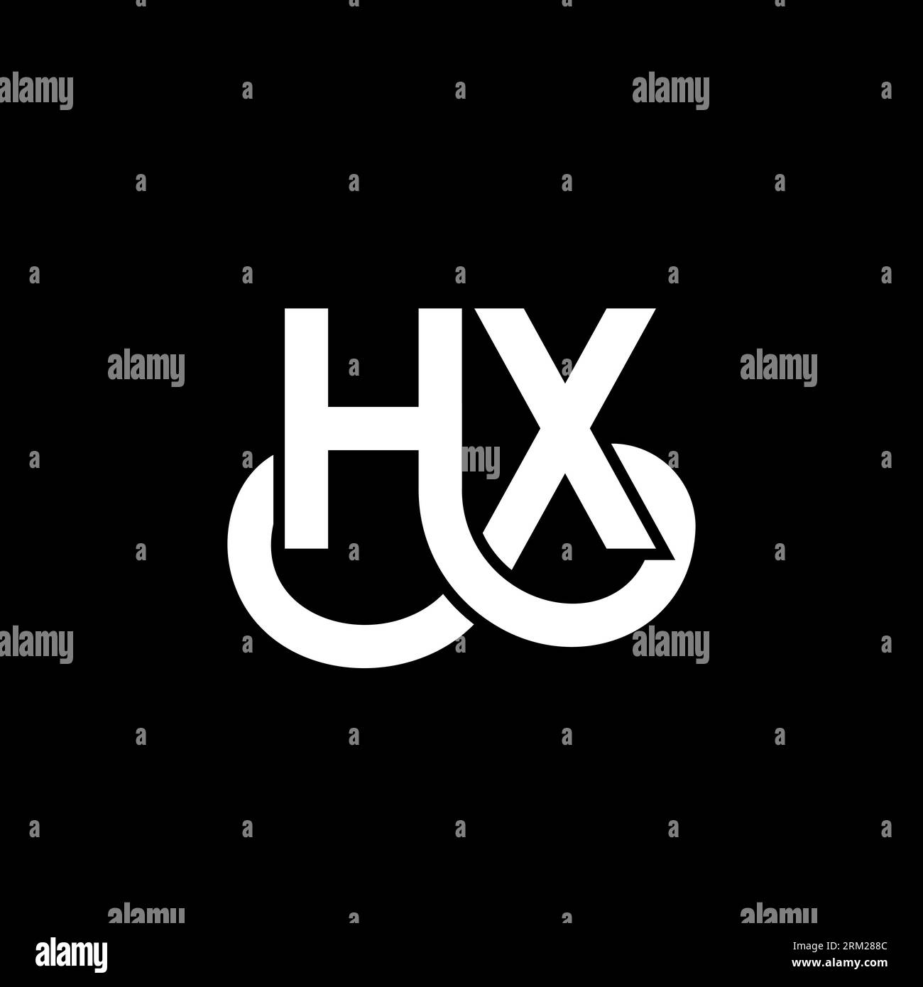 HX letter logo design on black background. HX creative initials letter ...