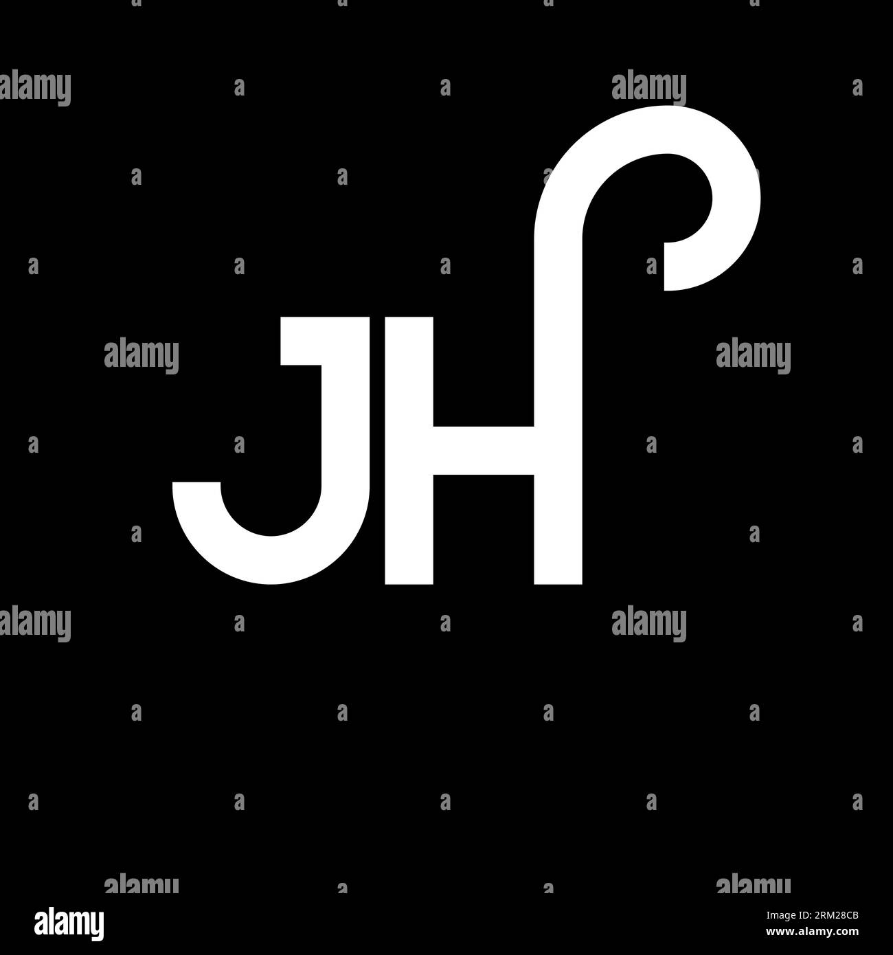 JH letter logo design on black background. JH creative initials letter ...