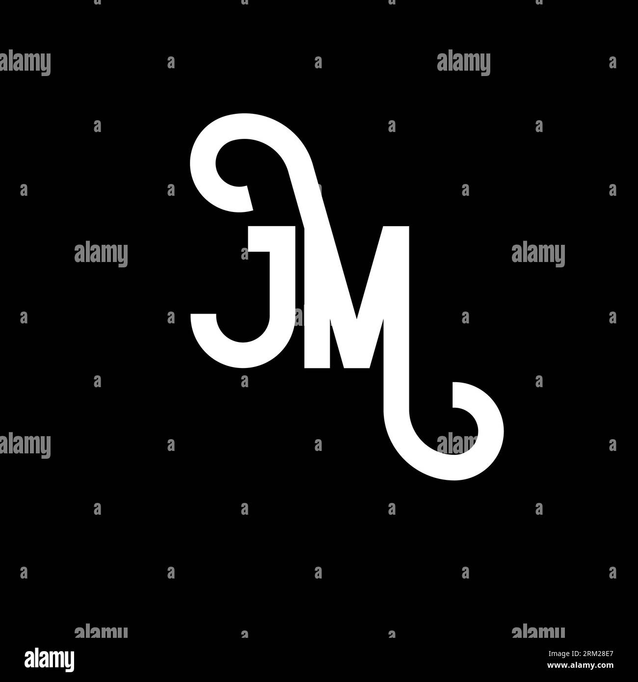 JM letter logo design on black background. JM creative initials letter ...