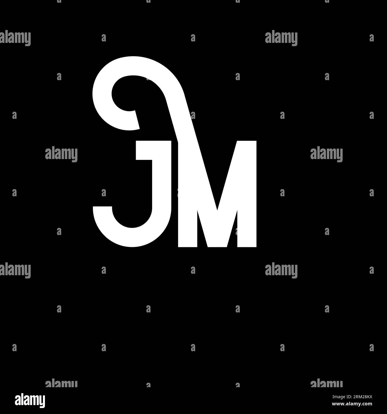 JM letter logo design on black background. JM creative initials letter ...