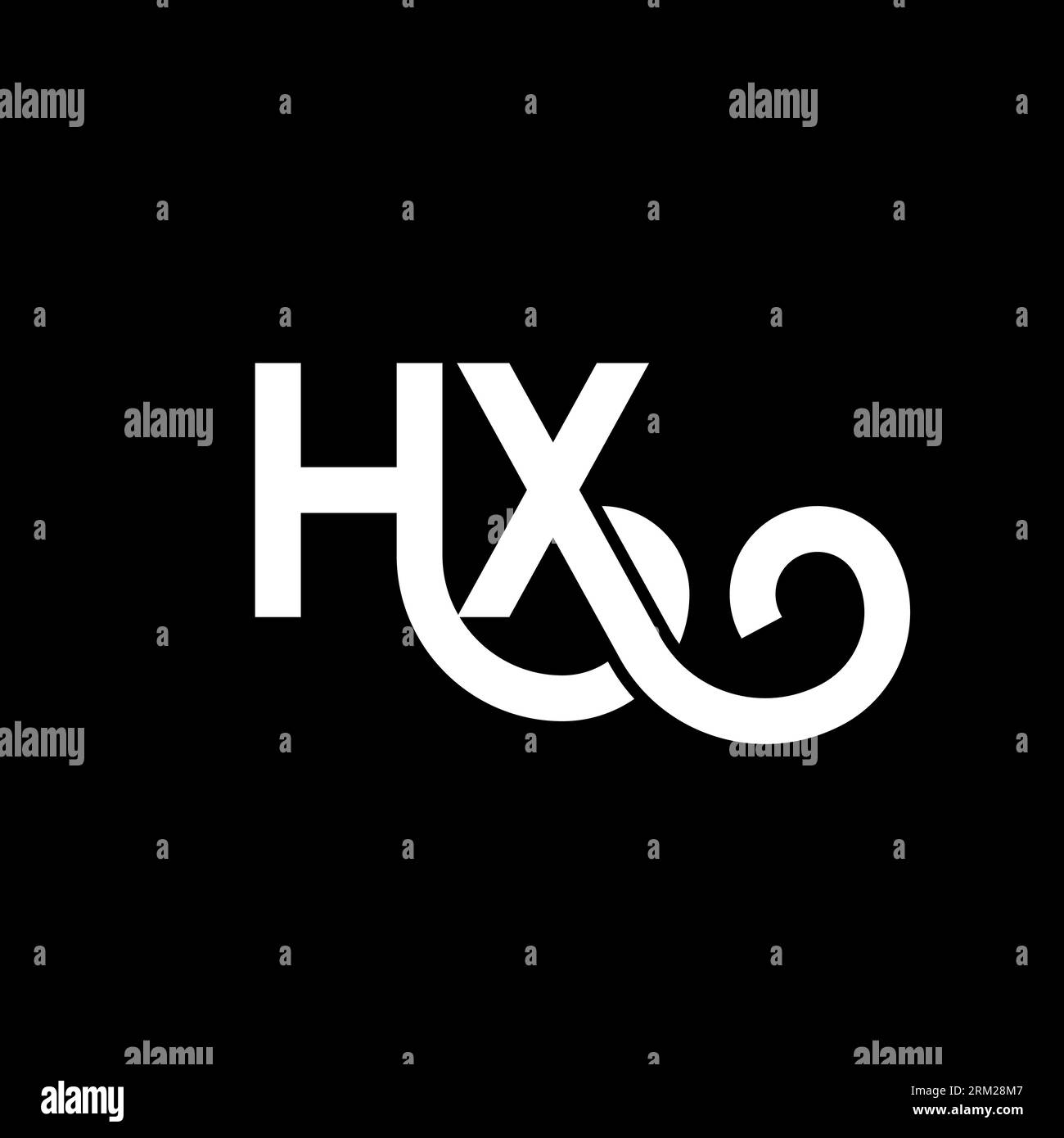 HX letter logo design on black background. HX creative initials letter ...