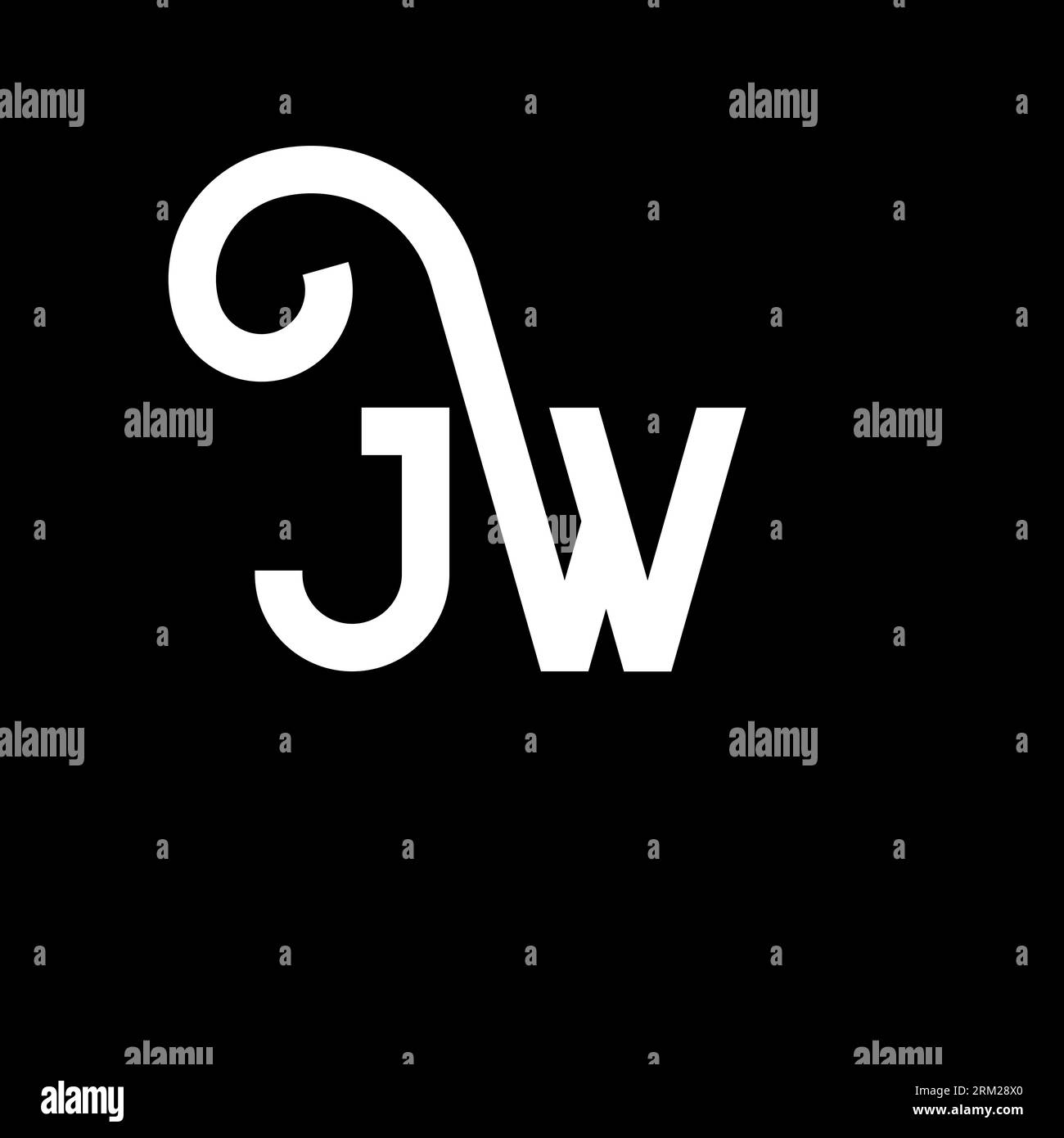 JW letter logo design on black background. JW creative initials letter ...
