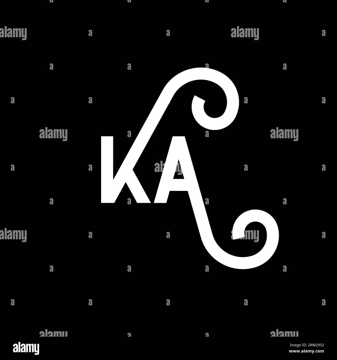 KA letter logo design on black background. KA creative initials letter ...