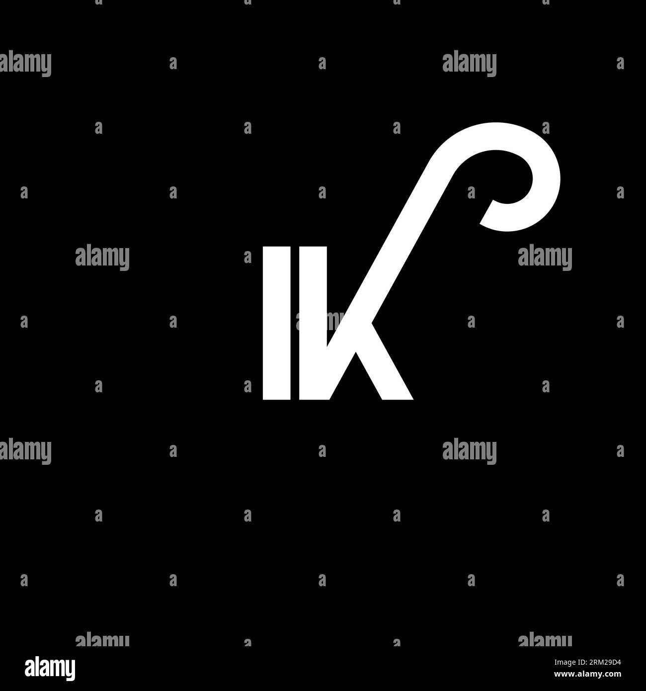 IK letter logo design on black background. IK creative initials letter ...