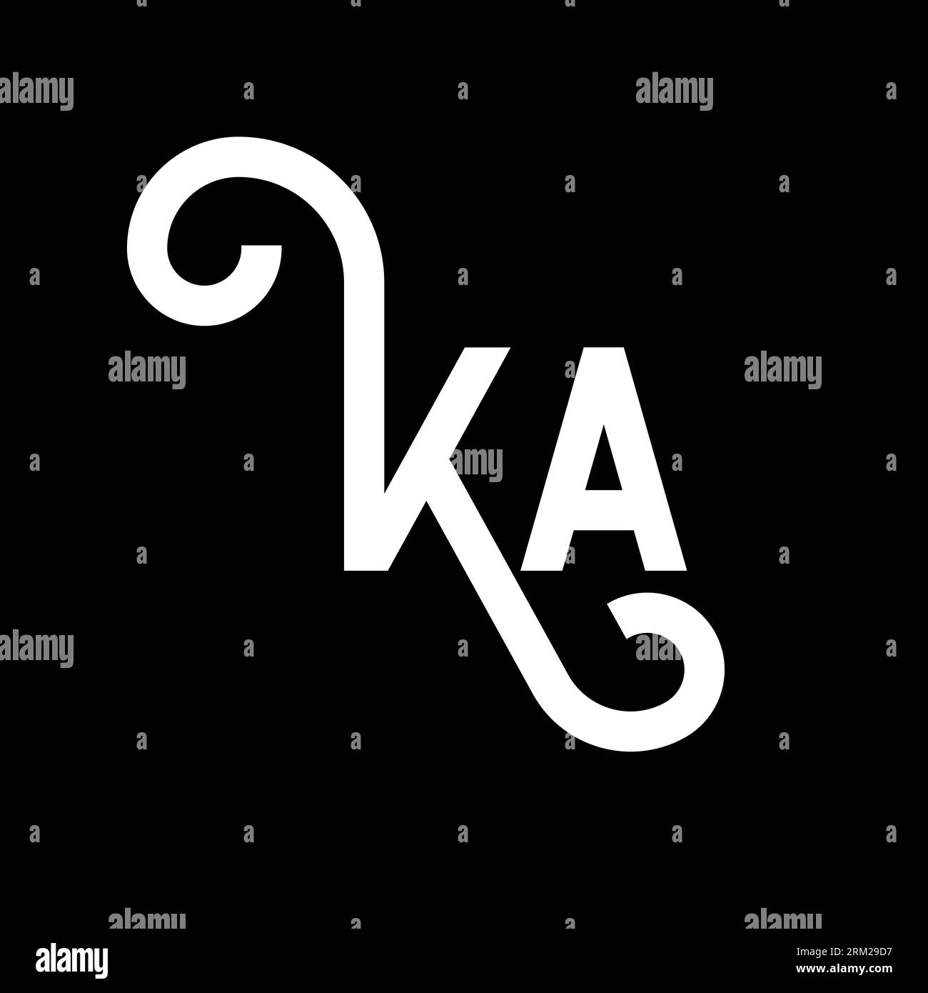 KA letter logo design on black background. KA creative initials letter ...