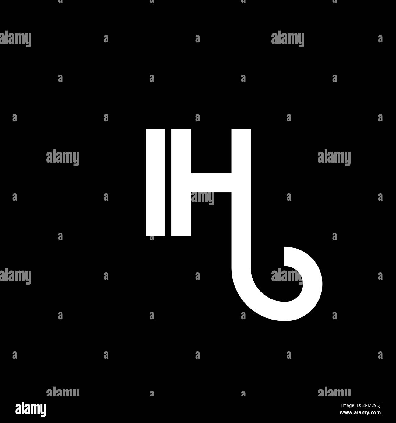 IH letter logo design on black background. IH creative initials letter ...