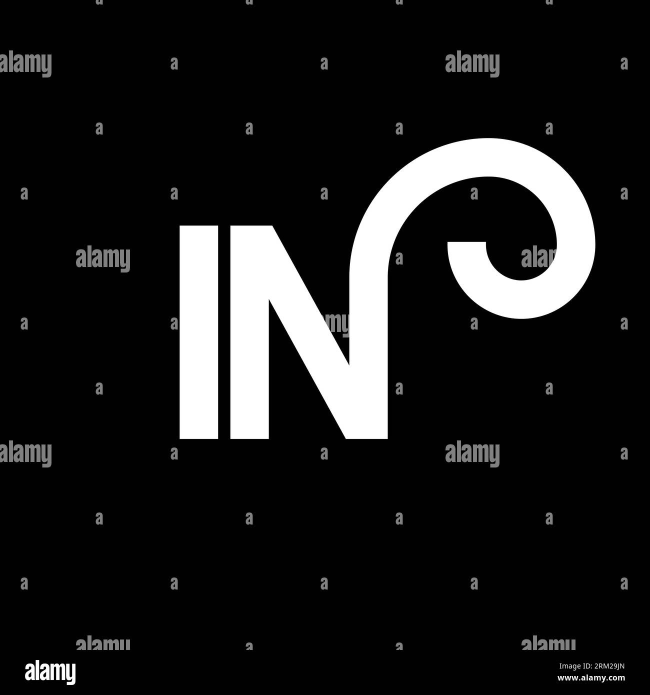 IN letter logo design on black background. IN creative initials letter ...
