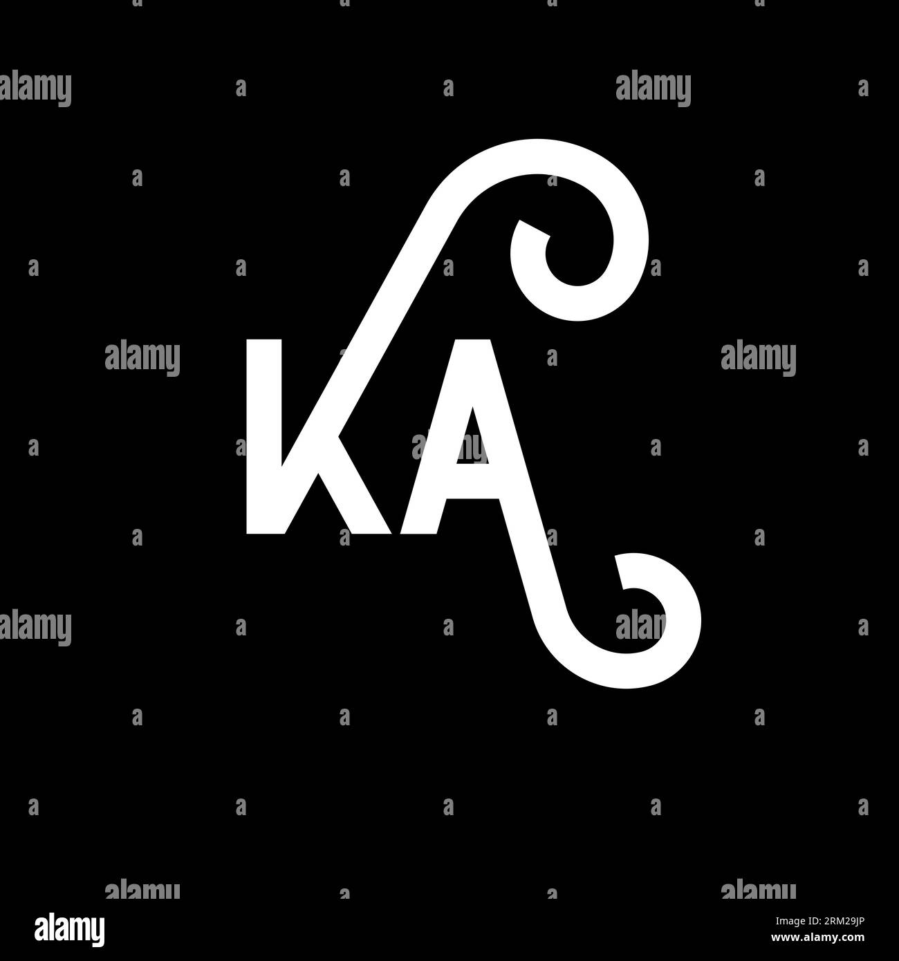 KA letter logo design on black background. KA creative initials letter ...