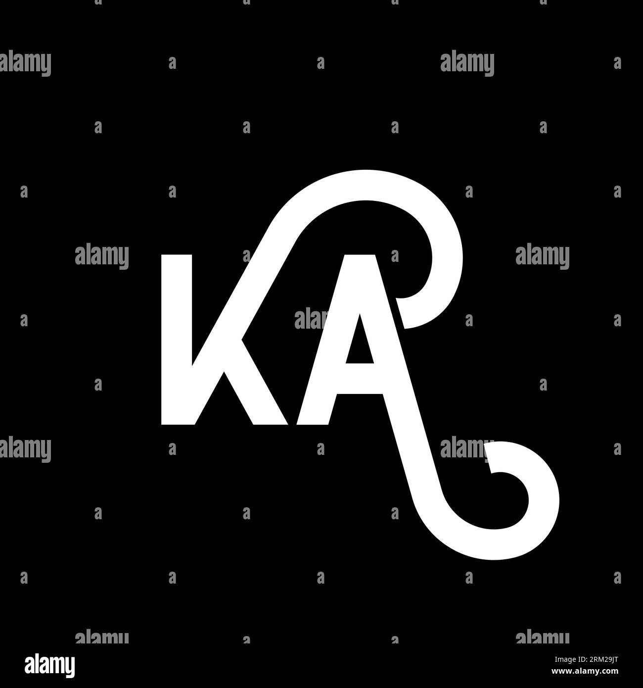 KA letter logo design on black background. KA creative initials letter ...