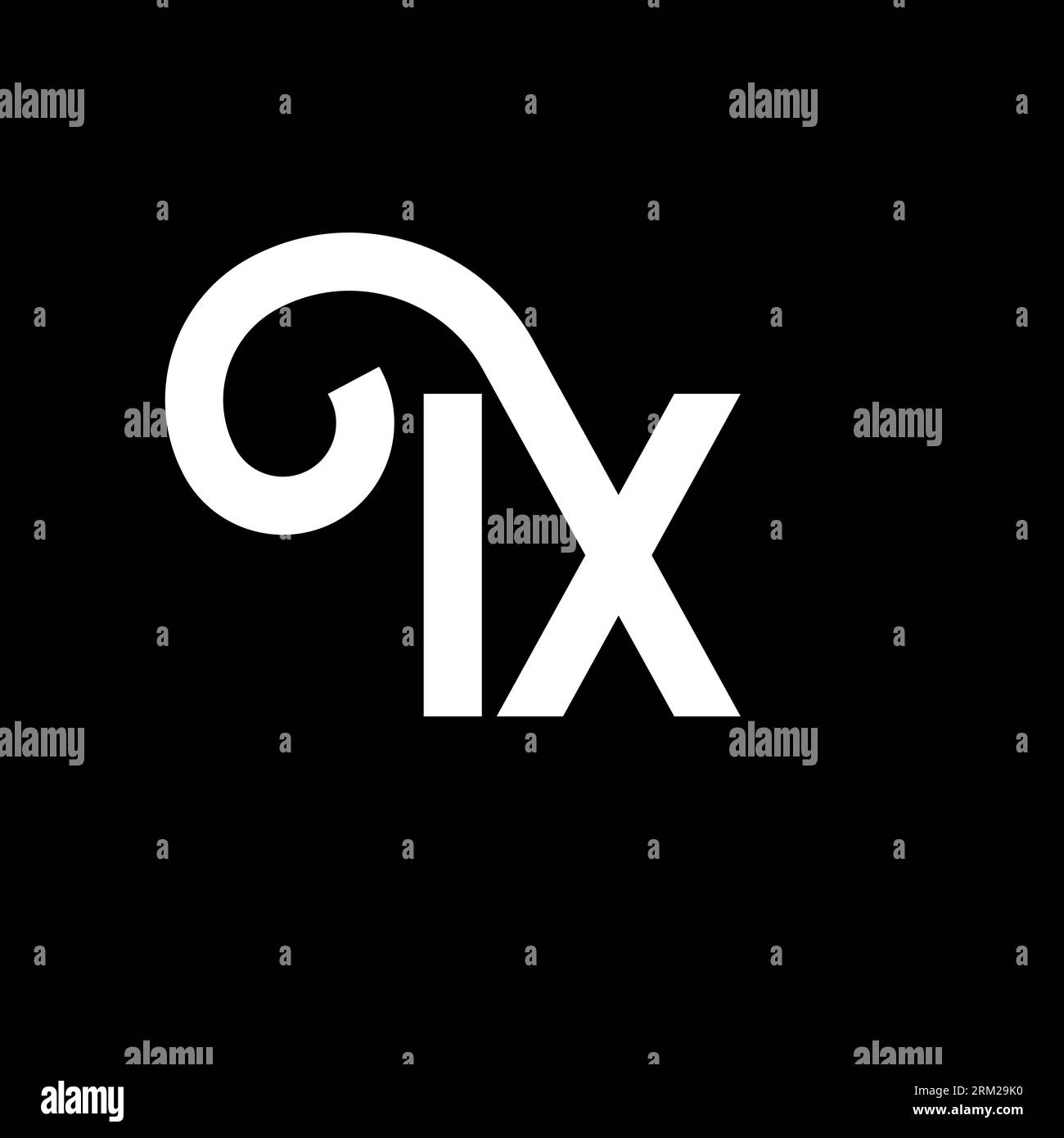 IX letter logo design on black background. IX creative initials letter ...