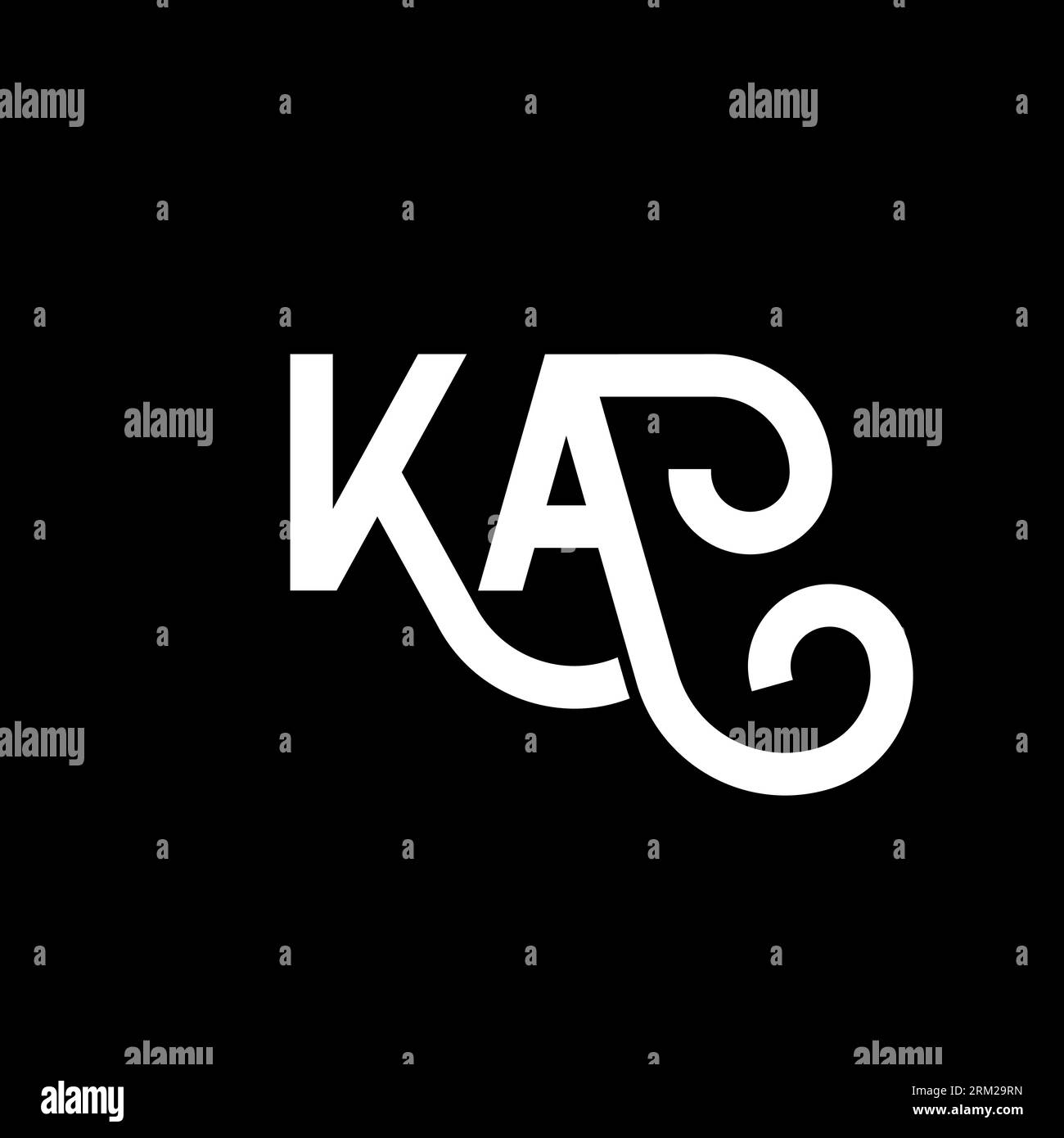 KA letter logo design on black background. KA creative initials letter ...