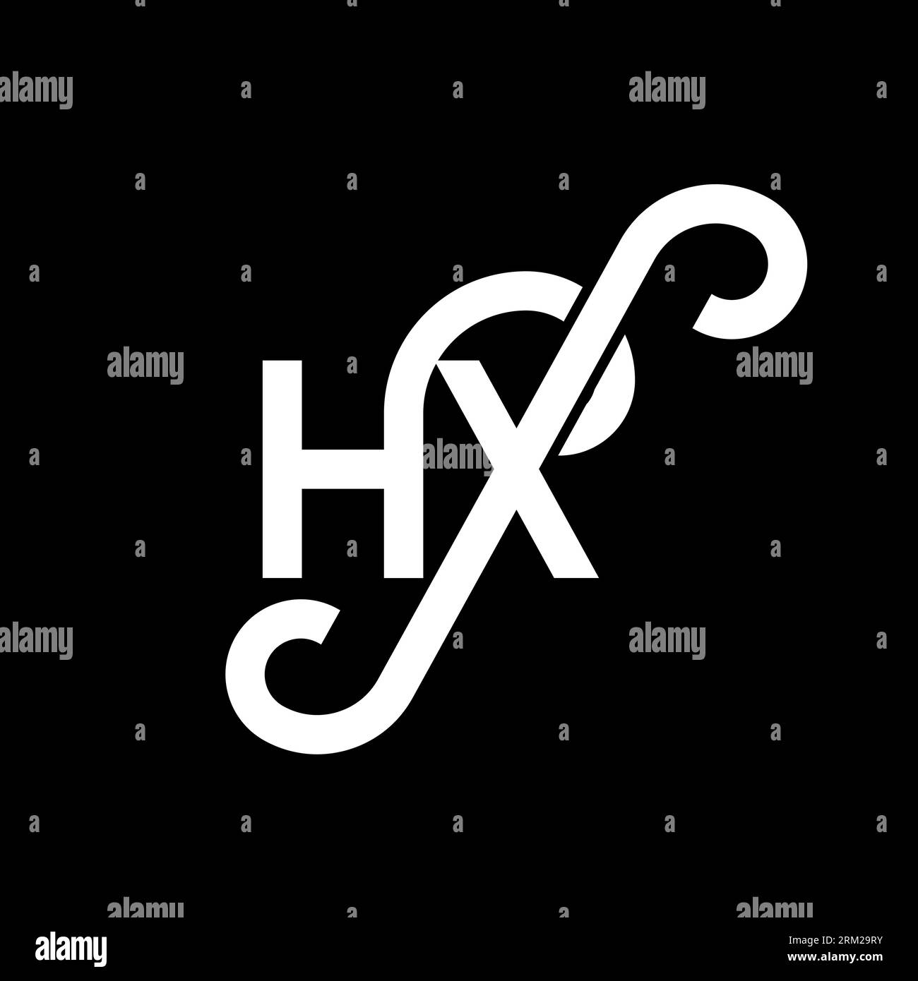 HX letter logo design on black background. HX creative initials letter ...