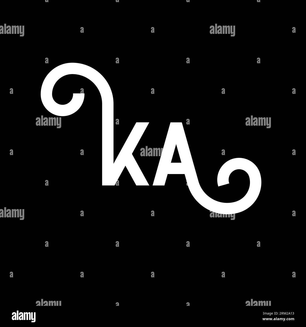 KA letter logo design on black background. KA creative initials letter ...