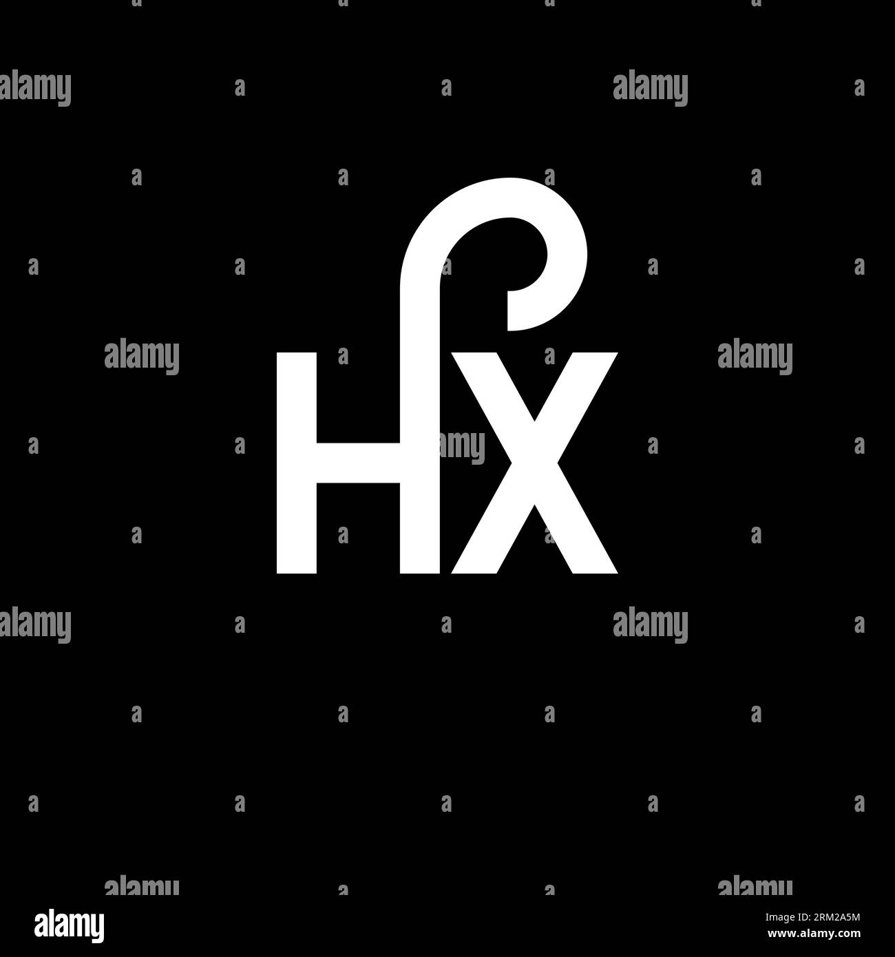 HX letter logo design on black background. HX creative initials letter ...