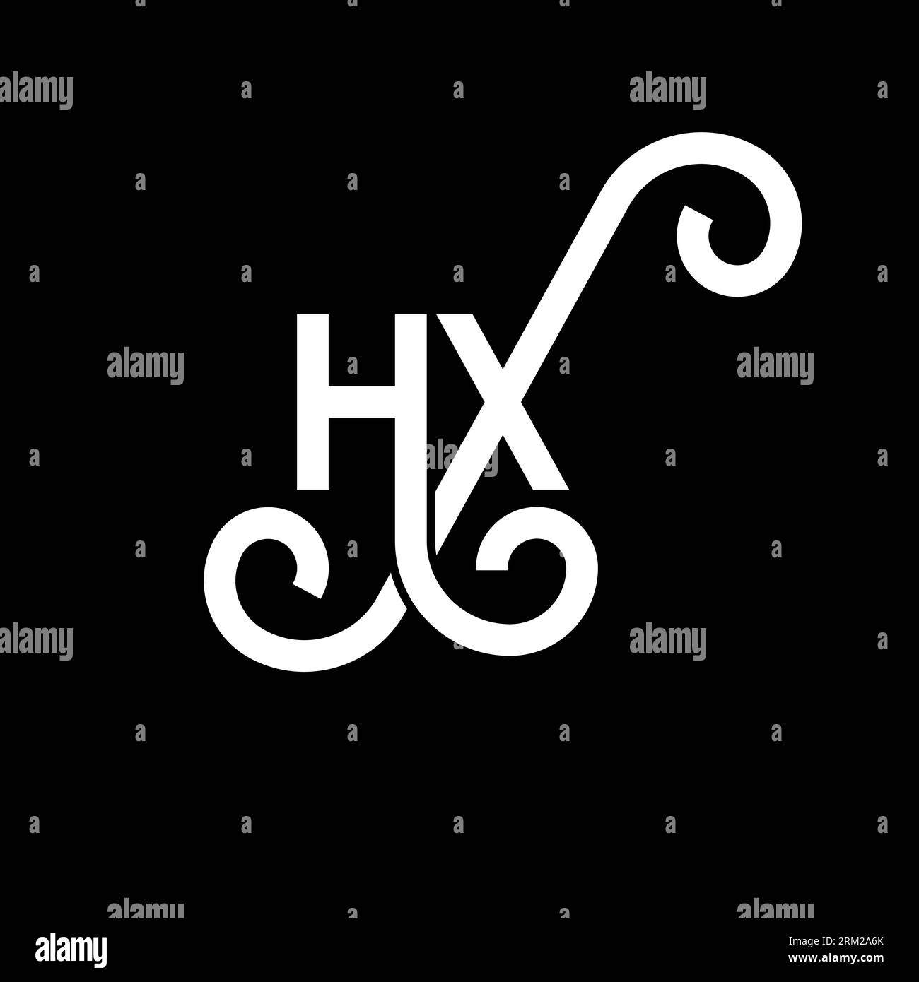 HX letter logo design on black background. HX creative initials letter ...
