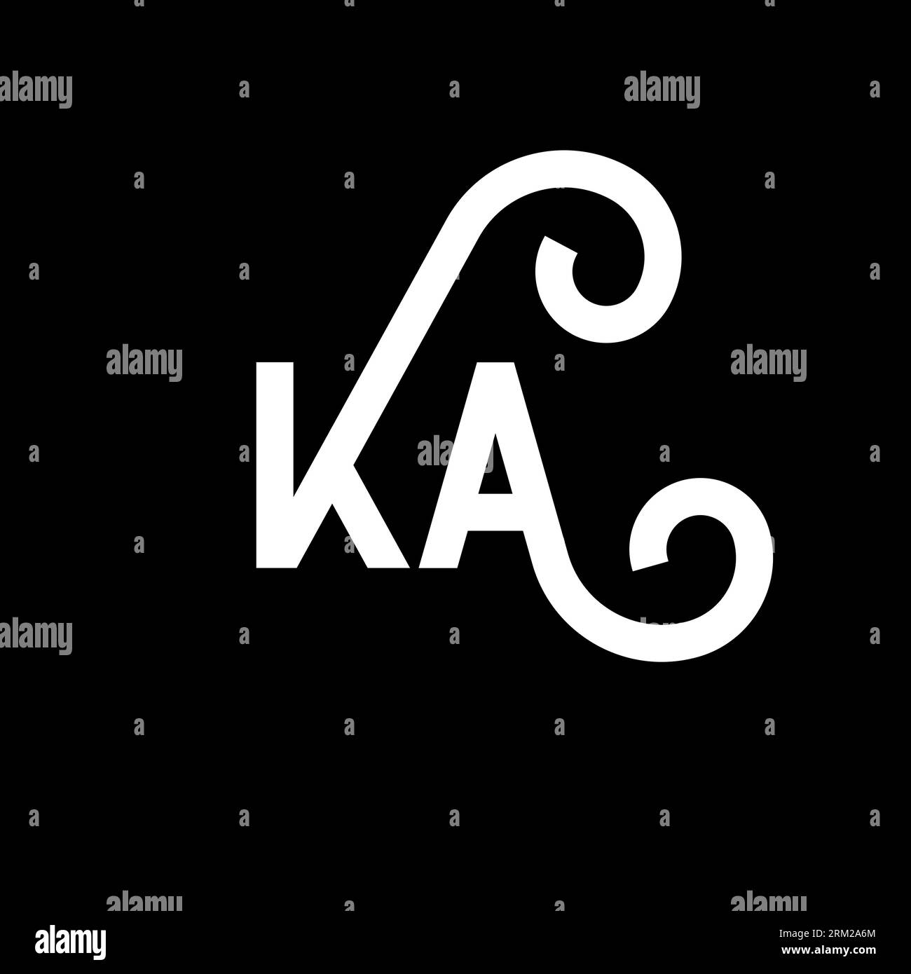 KA letter logo design on black background. KA creative initials letter ...