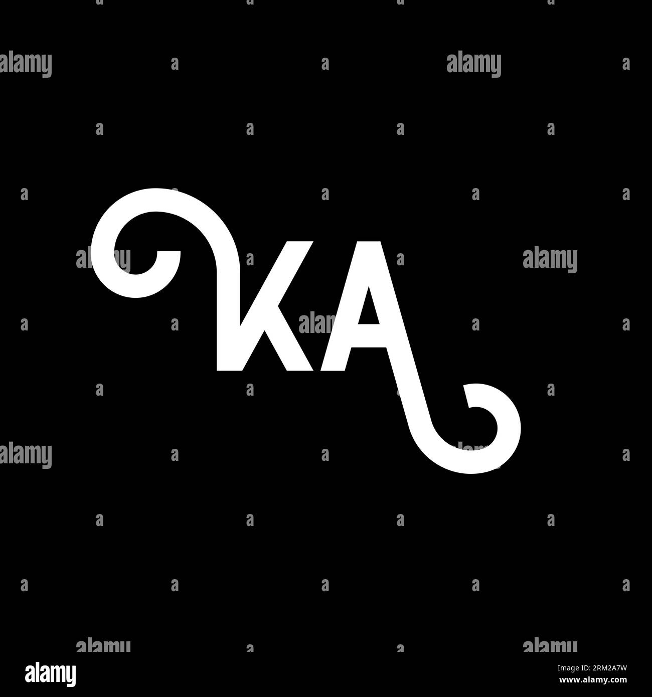KA letter logo design on black background. KA creative initials letter ...