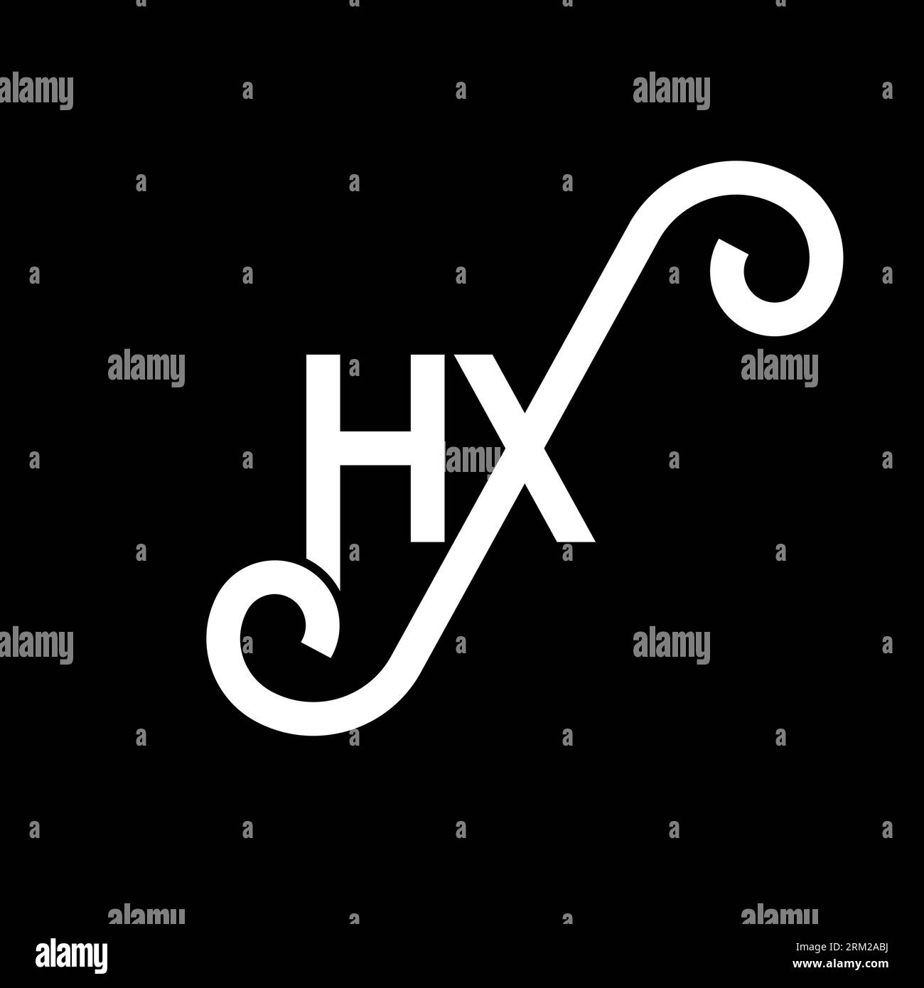 HX letter logo design on black background. HX creative initials letter ...