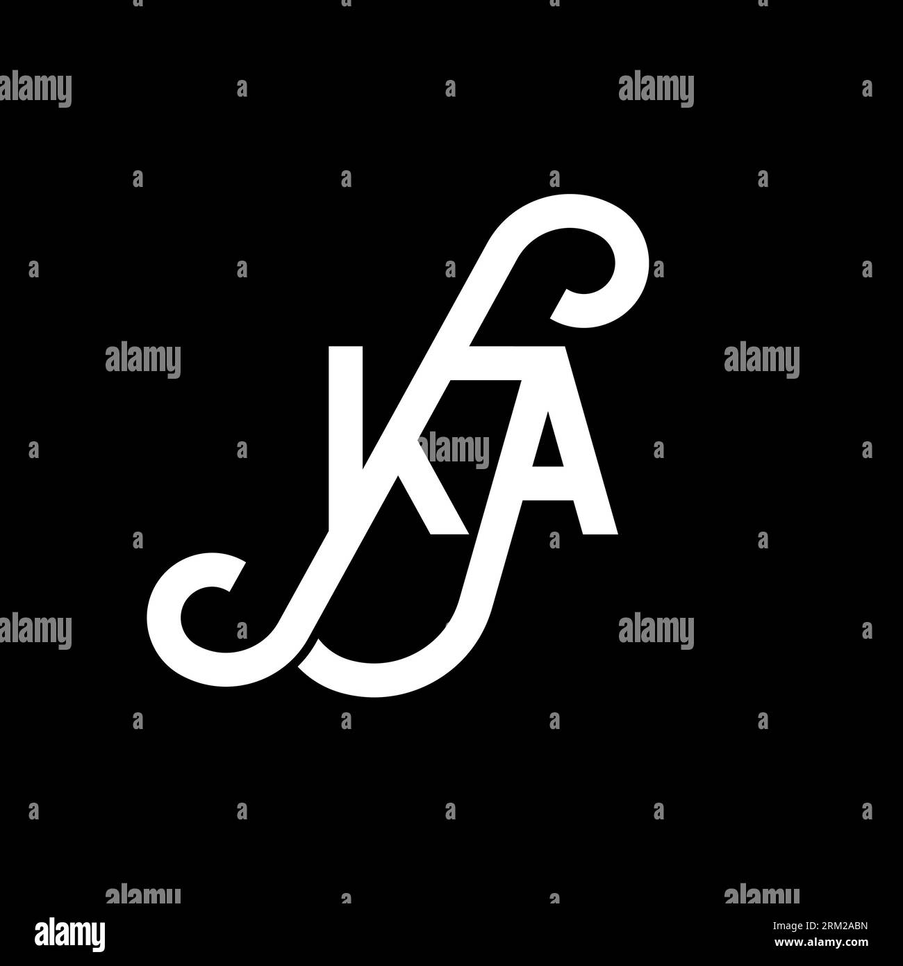 KA letter logo design on black background. KA creative initials letter ...