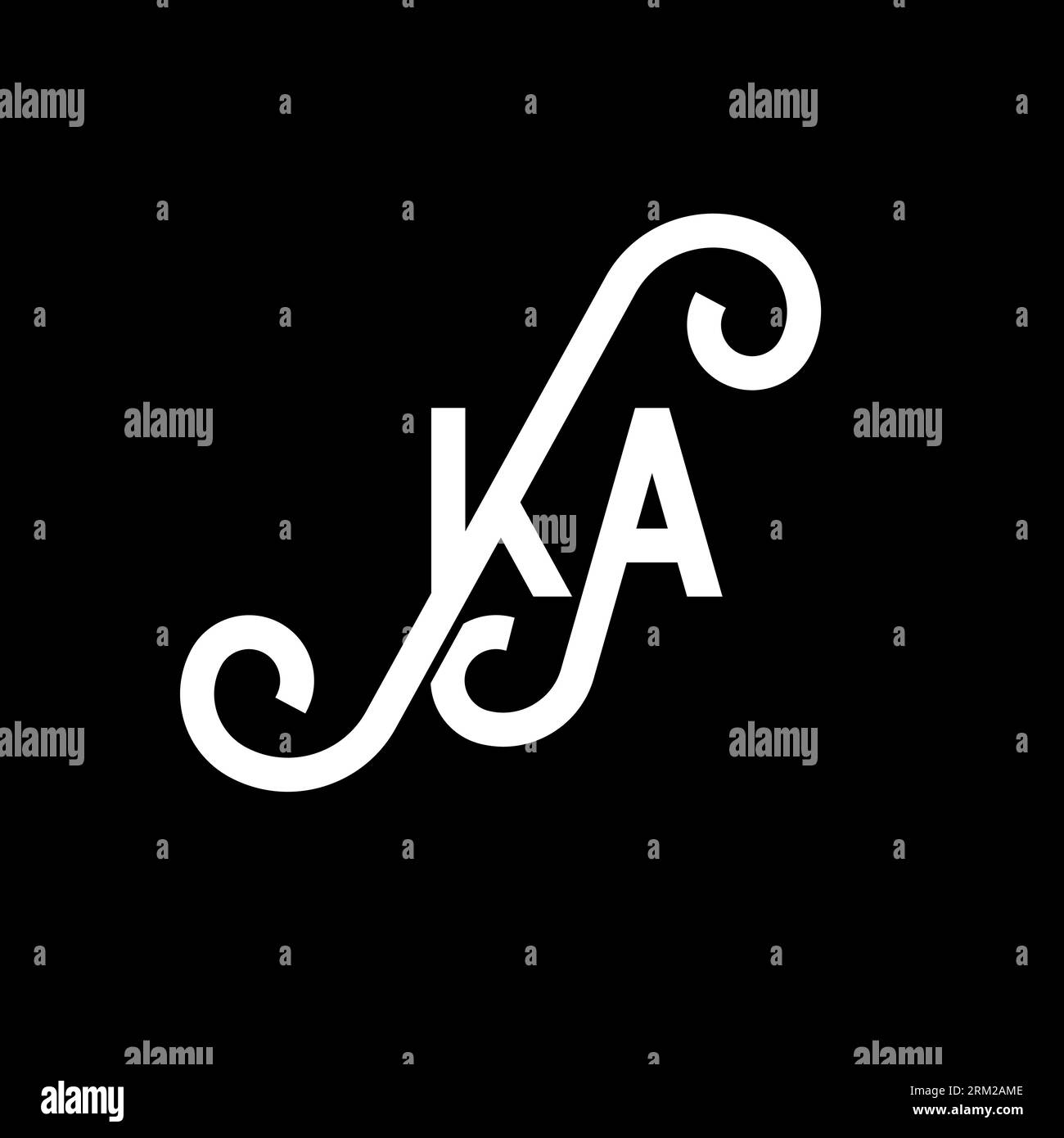 KA letter logo design on black background. KA creative initials letter ...