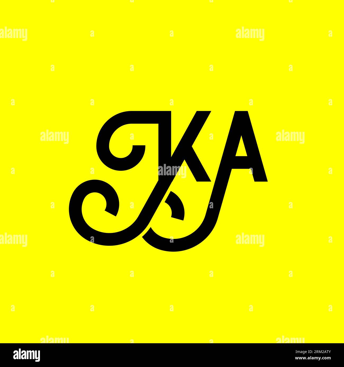 KA letter logo design on black background. KA creative initials letter ...