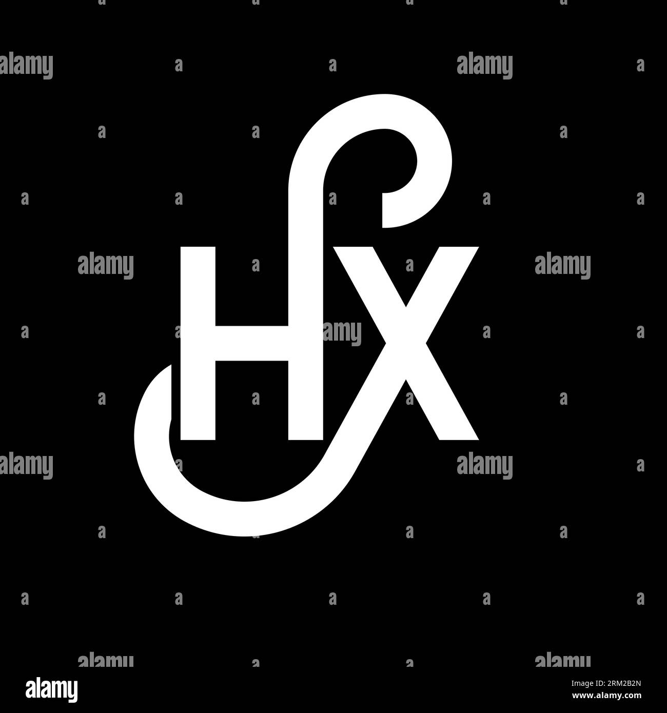 HX letter logo design on black background. HX creative initials letter ...
