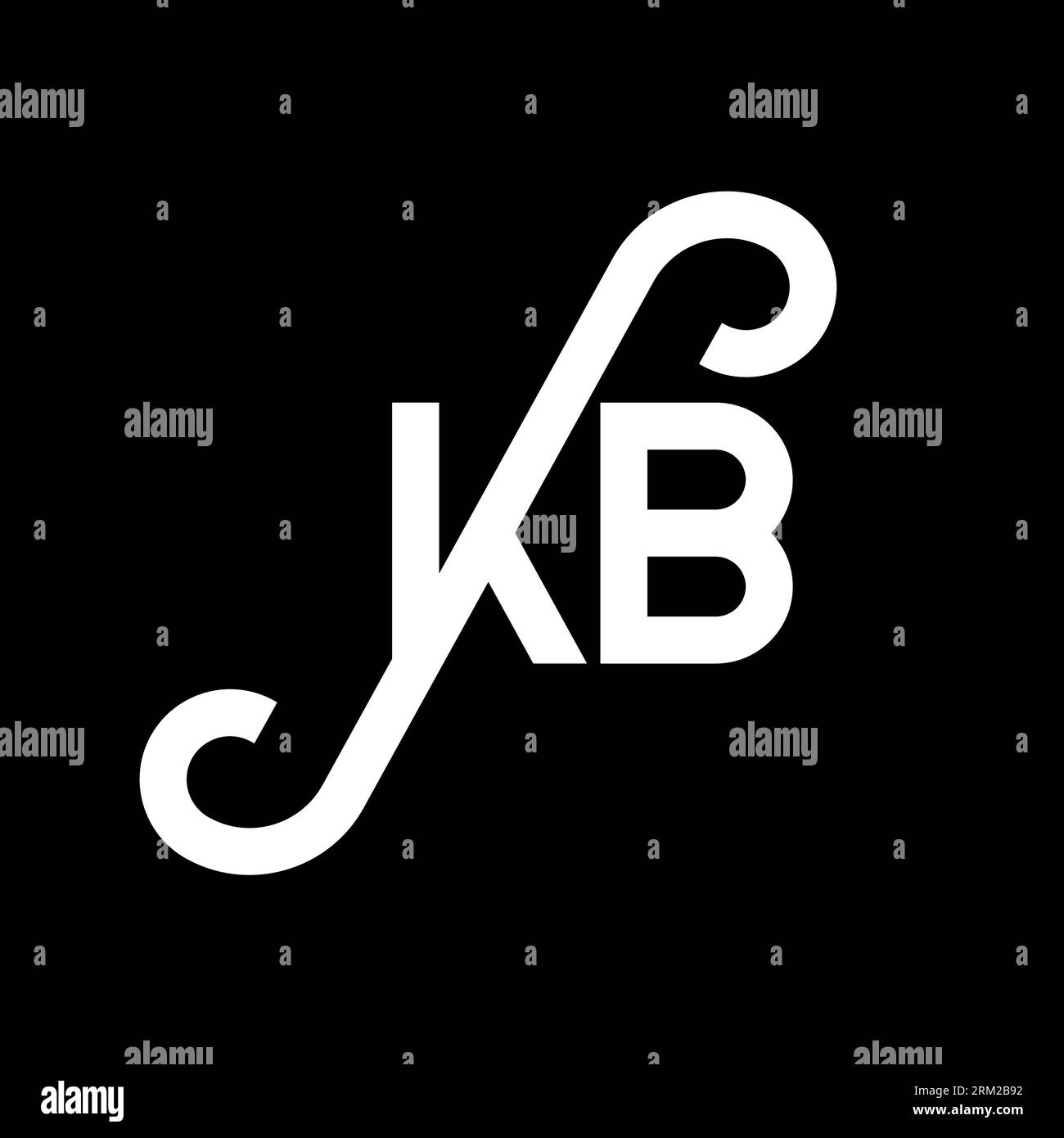 KB letter logo design on black background. KB creative initials letter ...