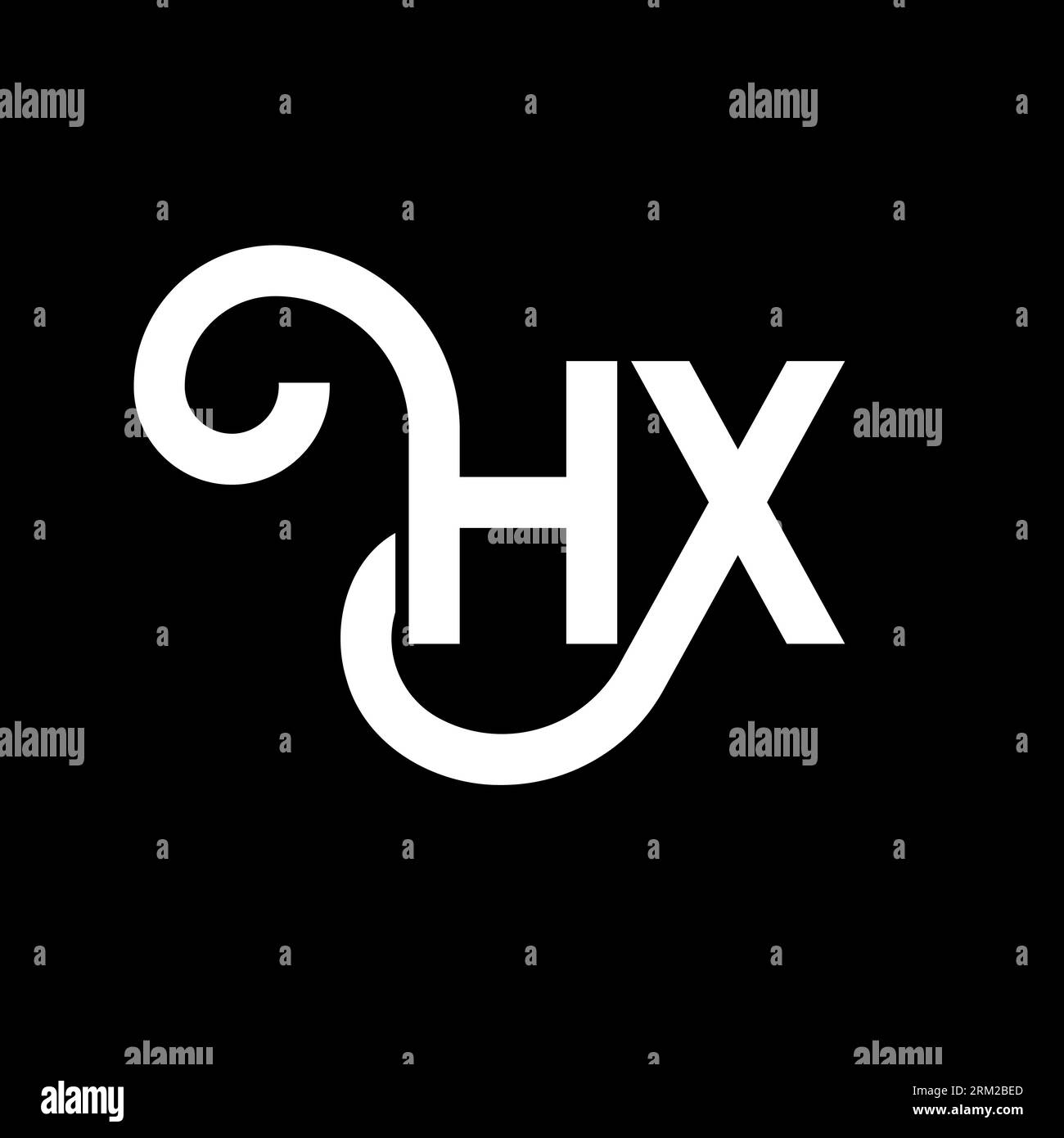 HX letter logo design on black background. HX creative initials letter ...
