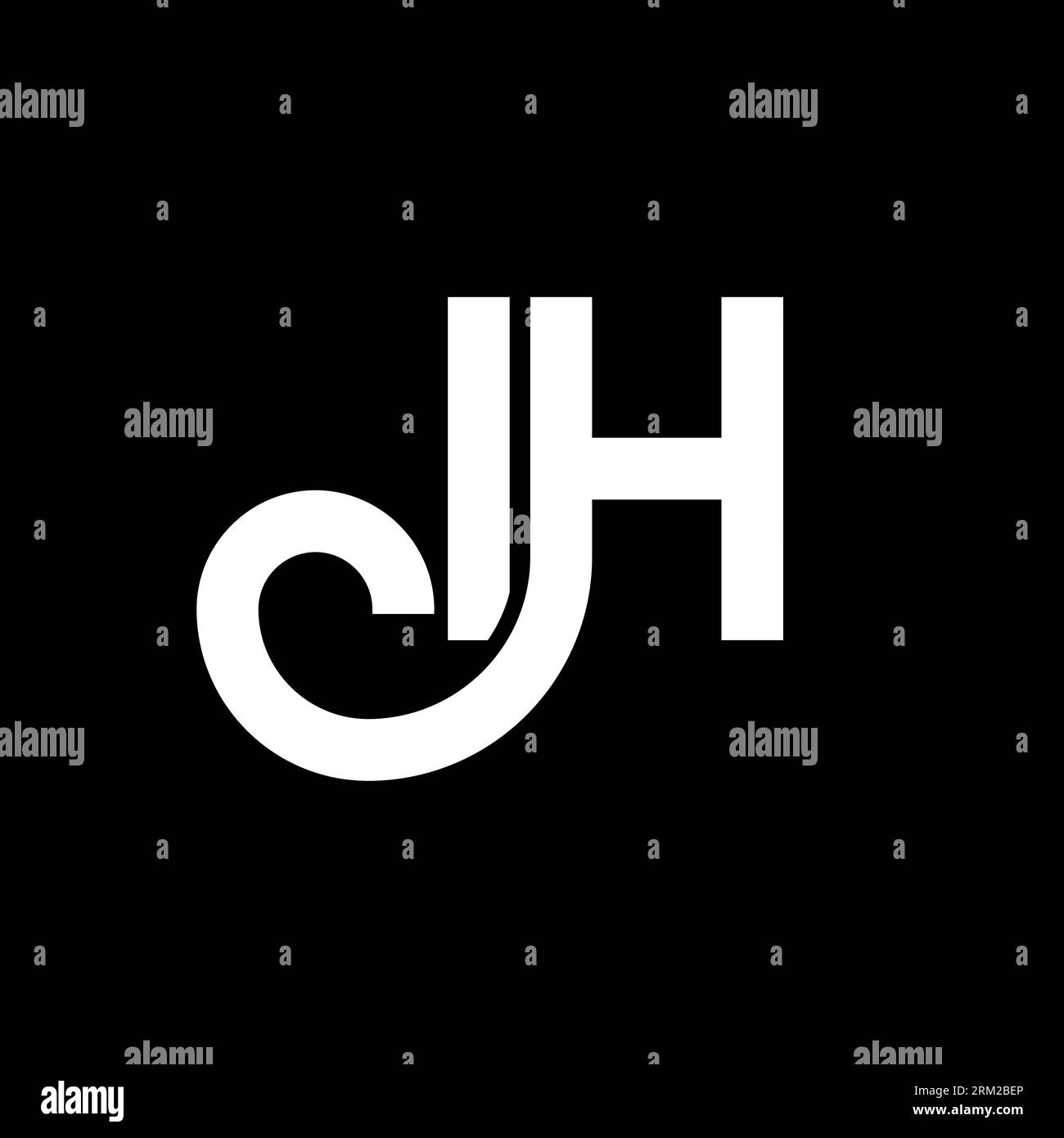 IH letter logo design on black background. IH creative initials letter ...