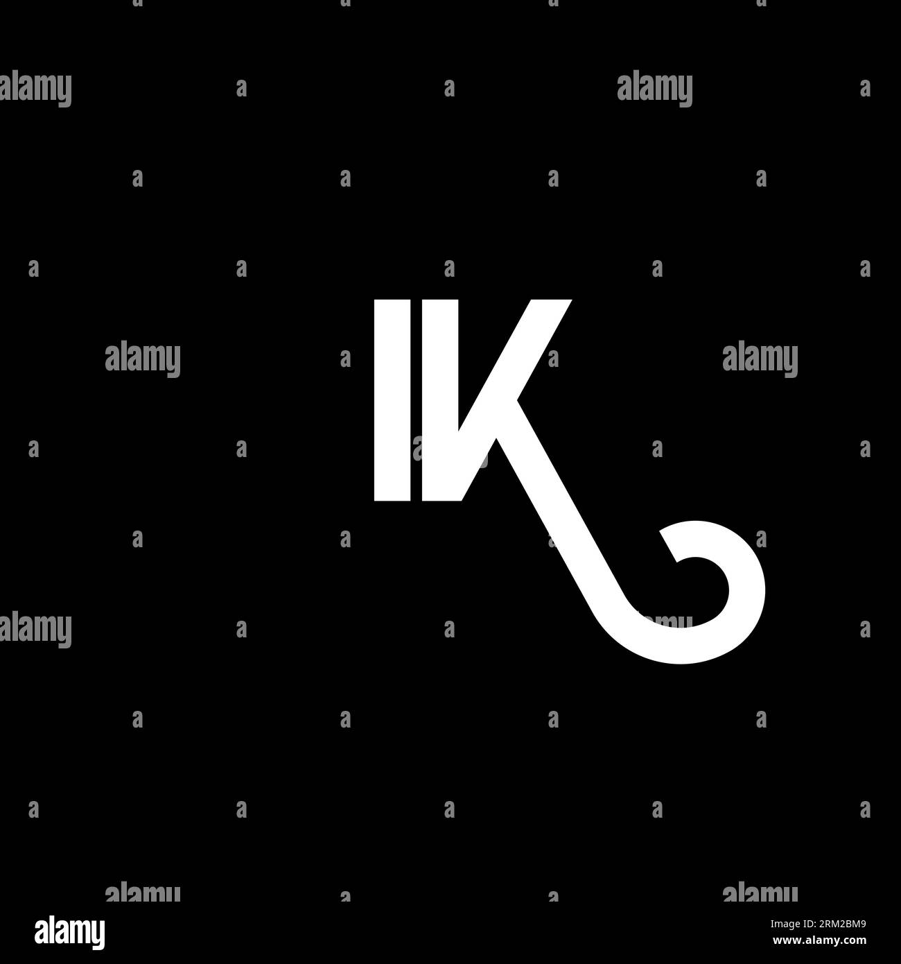 IK letter logo design on black background. IK creative initials letter ...
