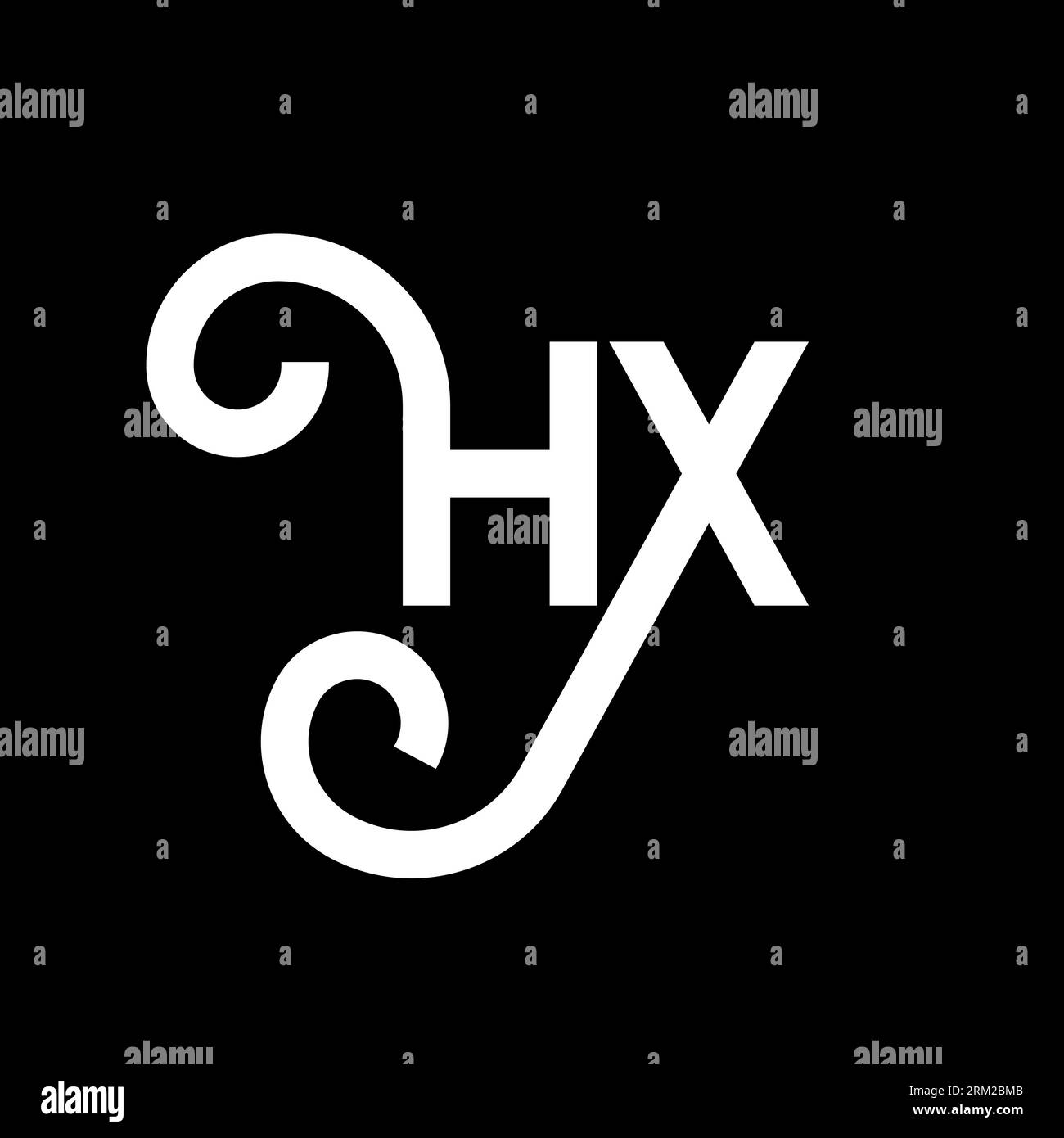 HX letter logo design on black background. HX creative initials letter ...